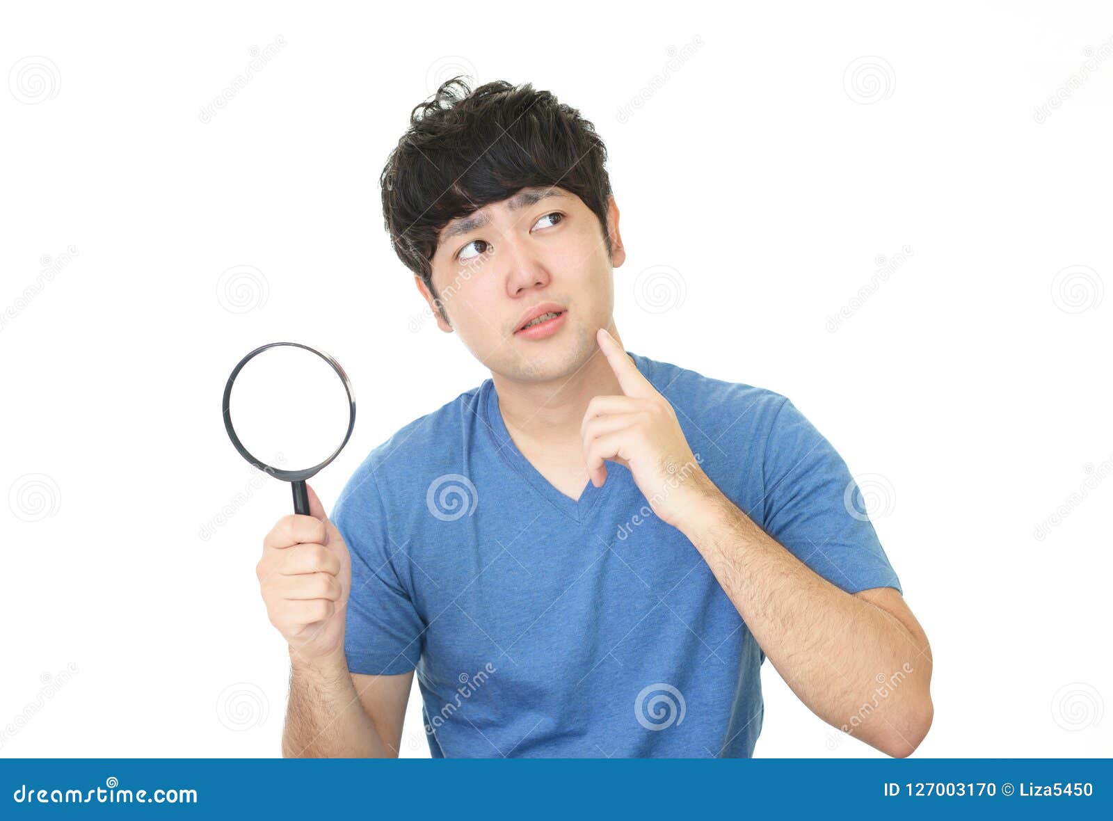 Uneasy Asian man stock photo. Image of expression, father - 127003170