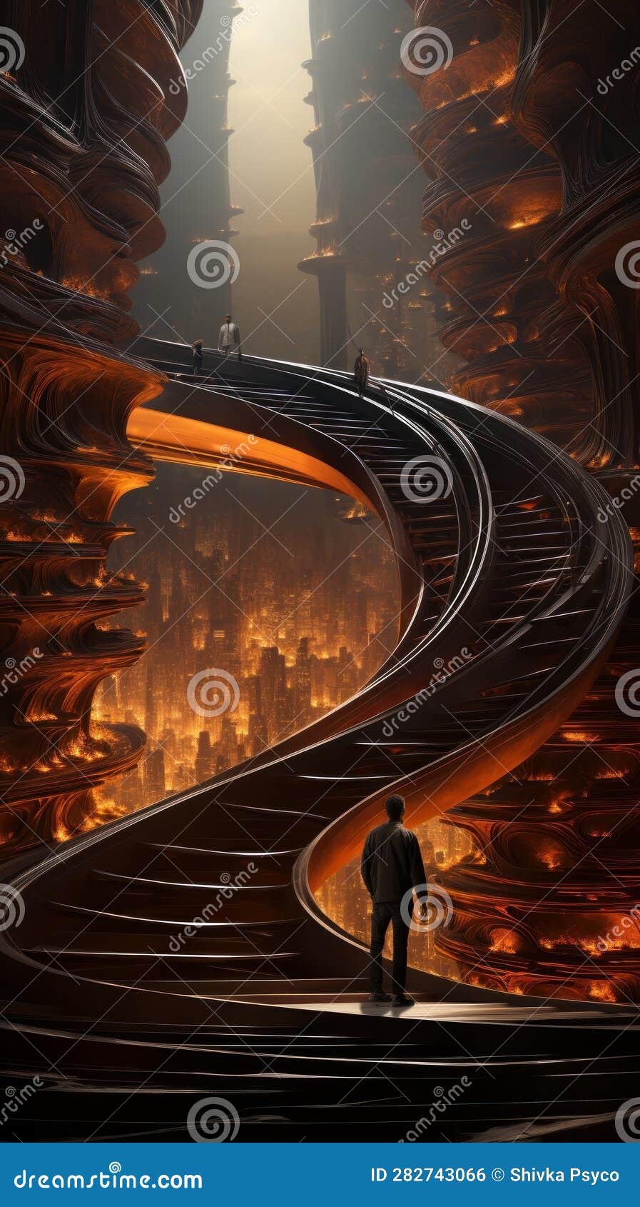 A Portrait of a Man Lost in a Maze Like Place Stock Illustration ...