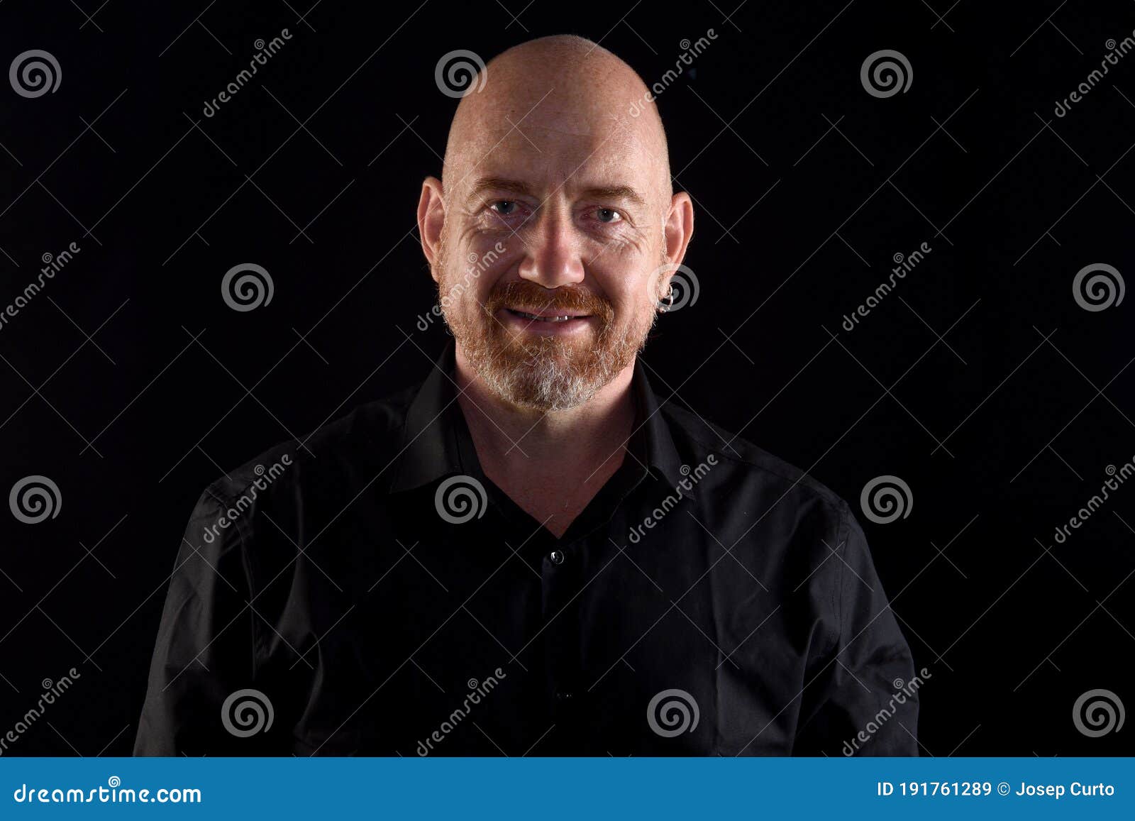 Portrait of a Man in Low Key, Front View Stock Image - Image of adult ...