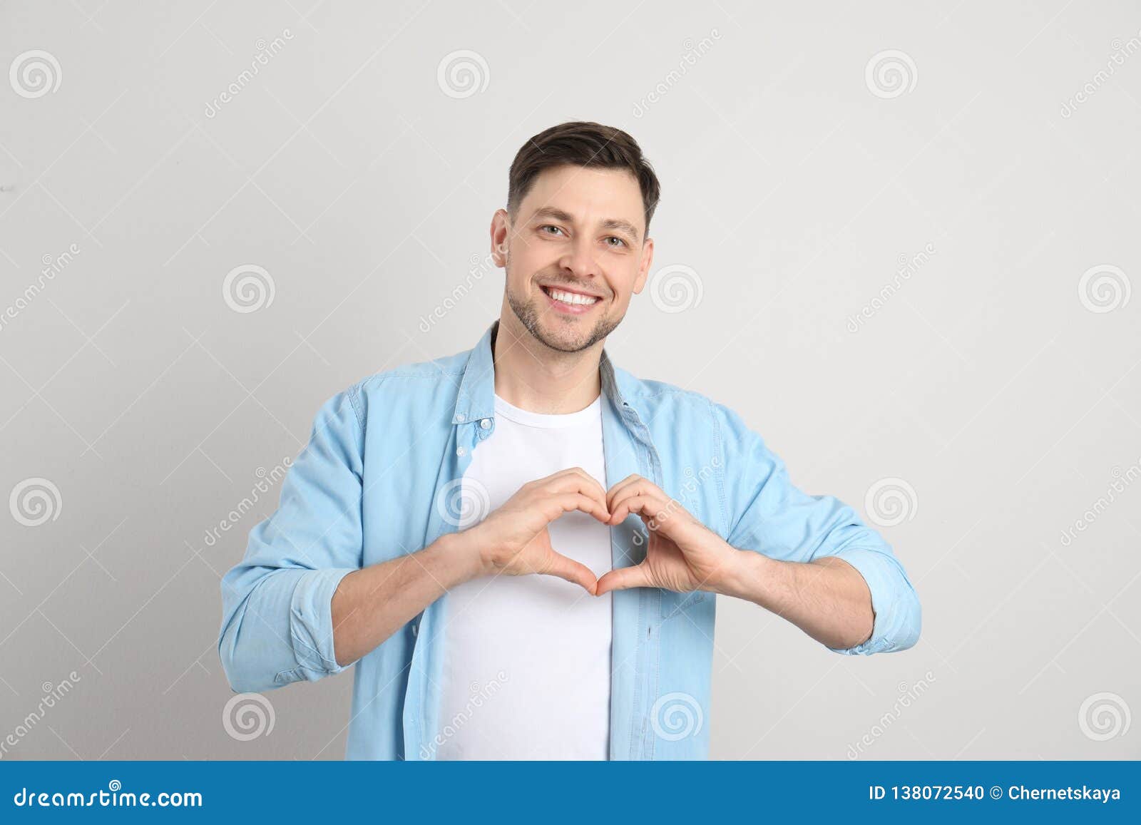 Portrait of Man Making Heart with His Hands Stock Photo - Image of help ...