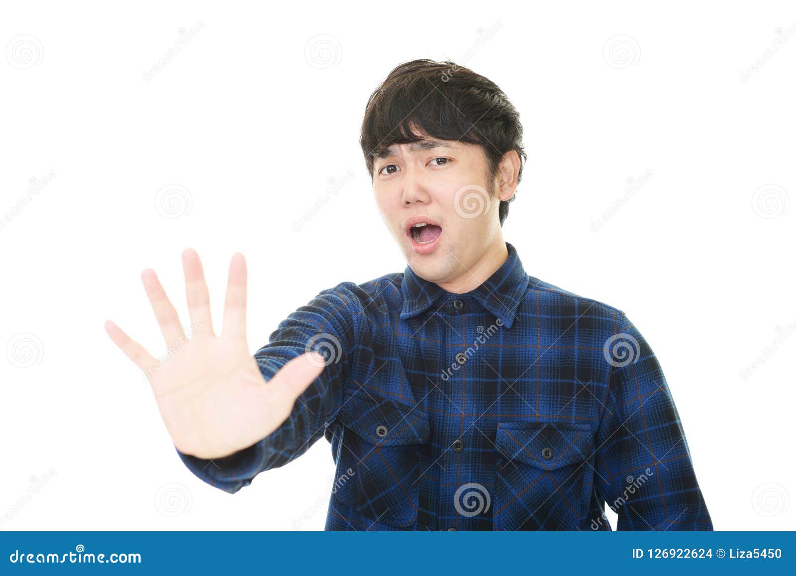 Man making stop sign stock photo. Image of depression - 126922624