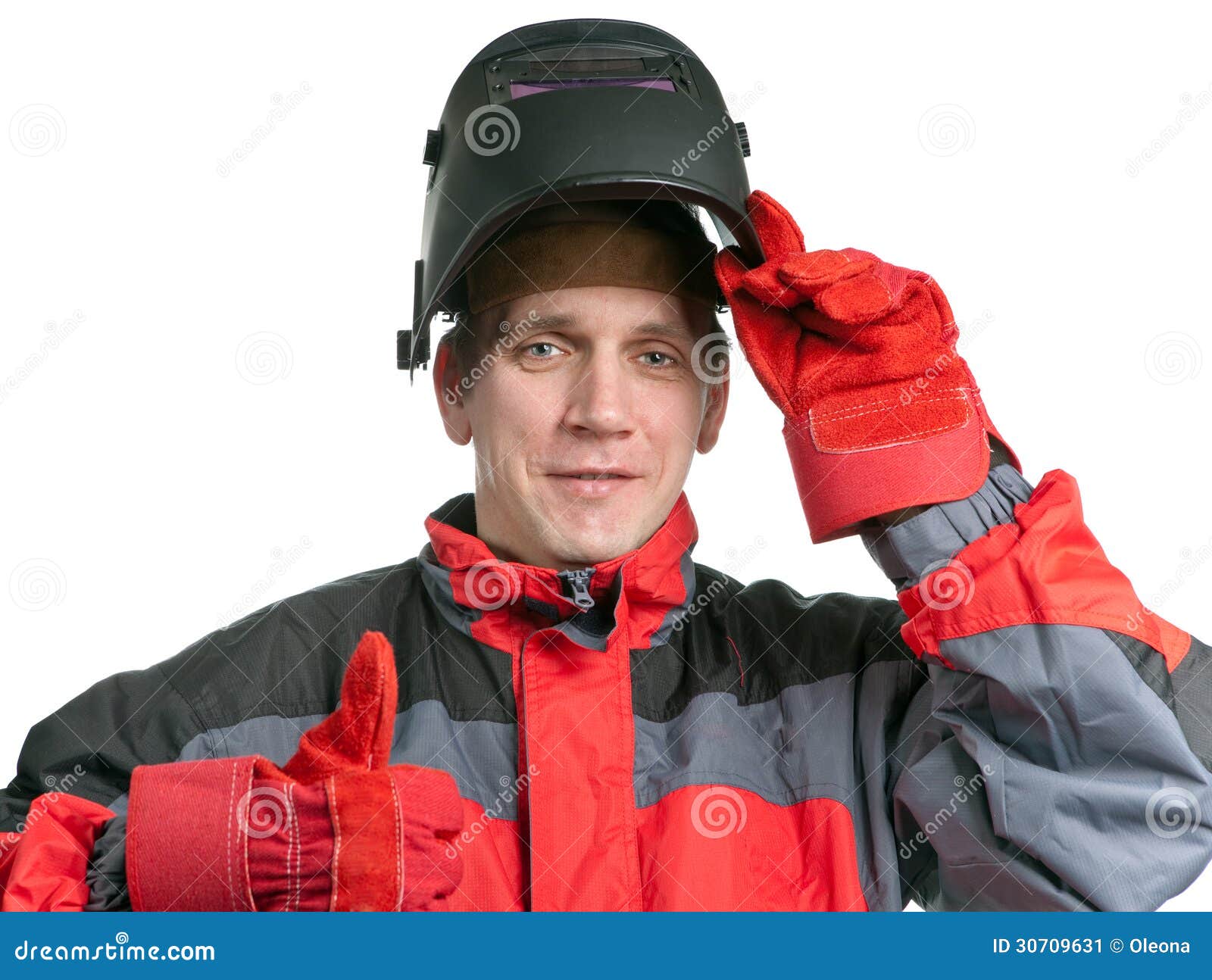 Portrait of Man in Mask of the Welder Stock Image - Image of occupation ...