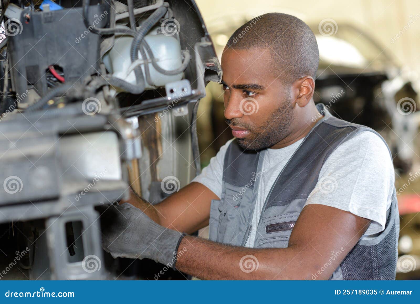 Portrait Man Mechanic Working Stock Image - Image of mechanic ...