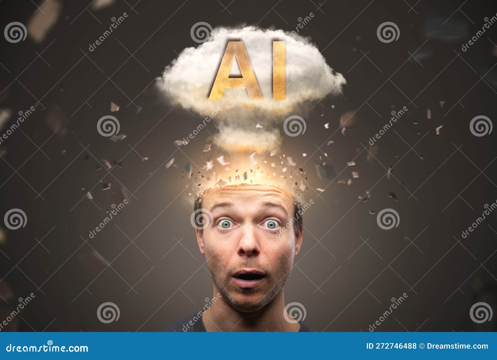 Portrait of a Man Mind-blown by AI Stock Photo - Image of people, blown ...