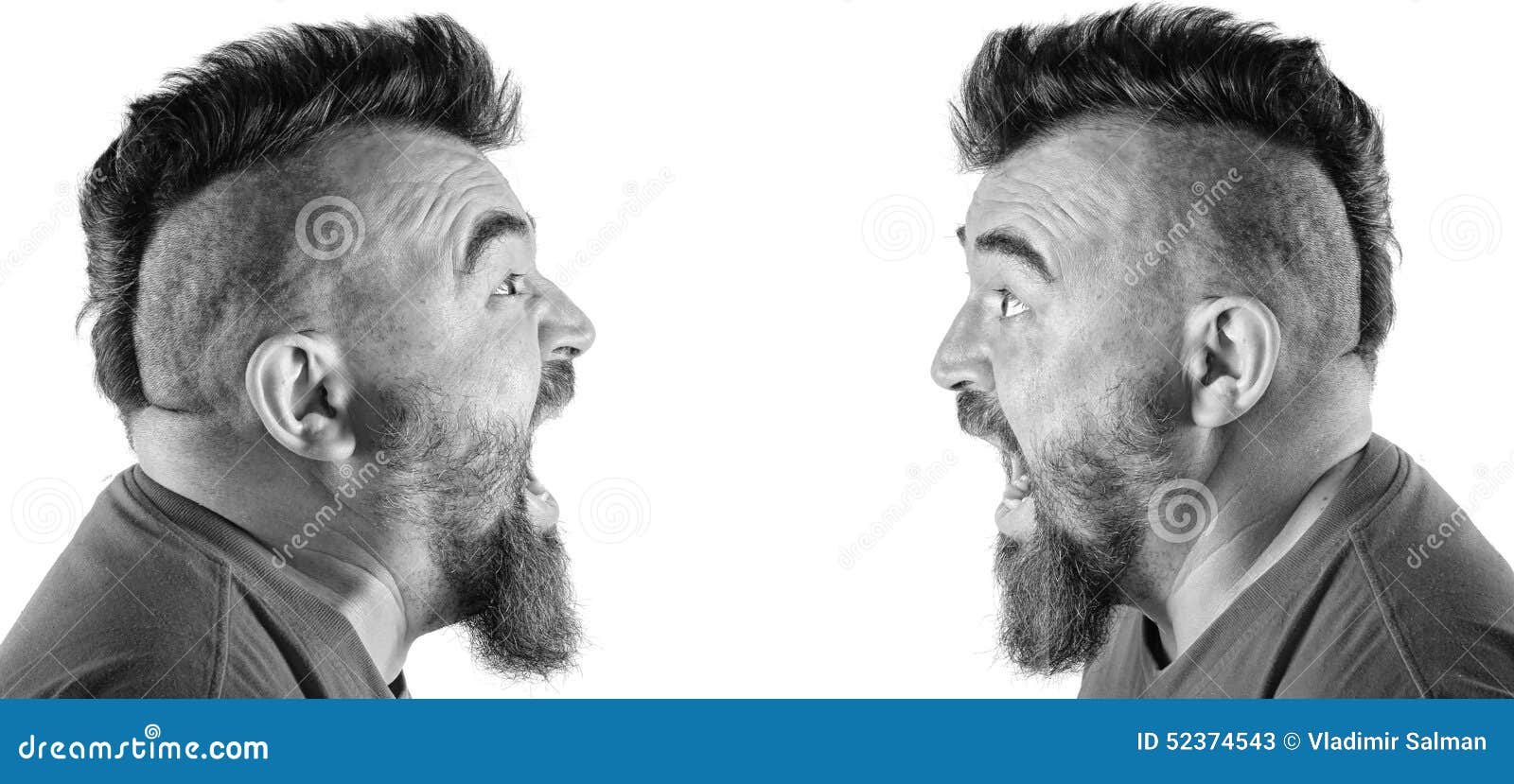 Portrait of a Man with a Mohawk Stock Image - Image of black, sadness ...