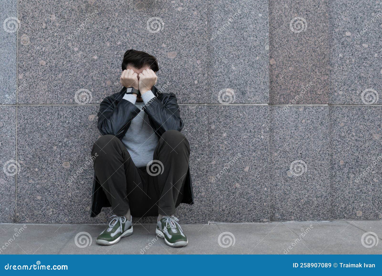 Portrait of a Man in the Moment of Panic Attacks Stock Image - Image of ...
