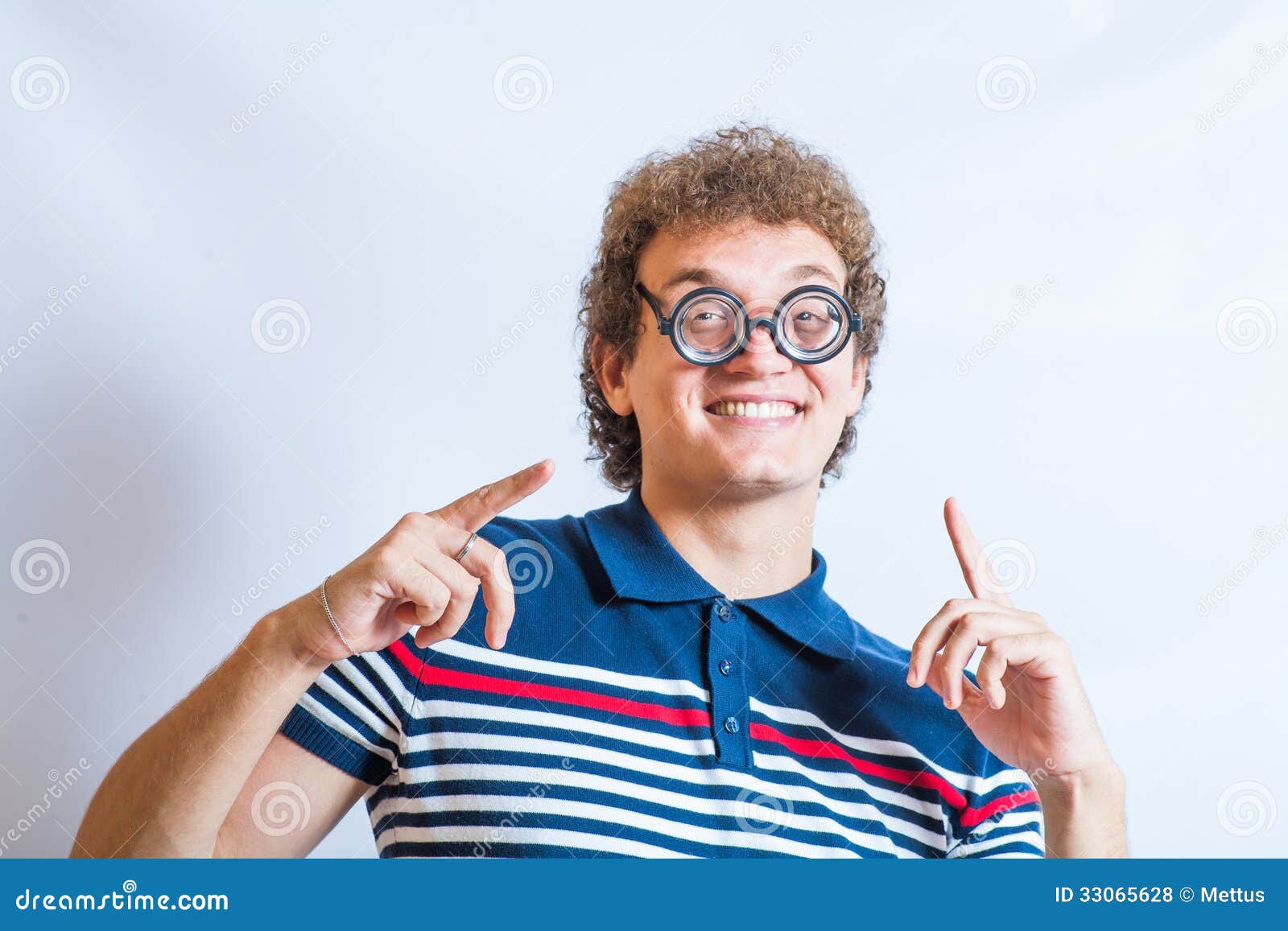 Portrait of a Man with Nerd Glasses N Studio Fun Stock Photo - Image of ...