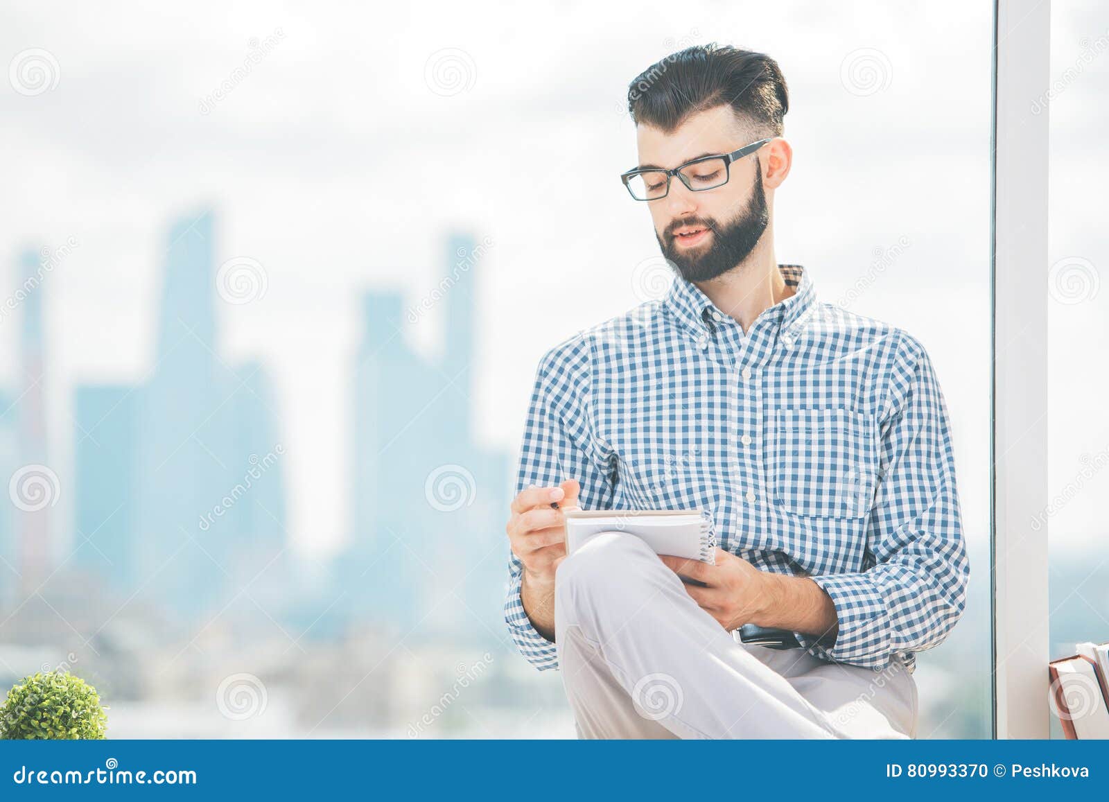 Portrait of Man with Notepad Stock Photo - Image of european, organizer ...