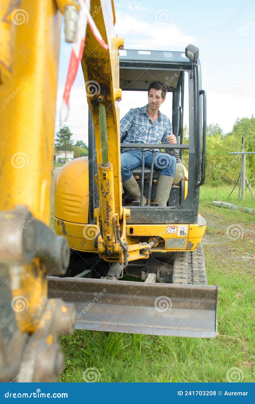 Portrait Man Operating Backhoe Stock Photo - Image of digging, process ...