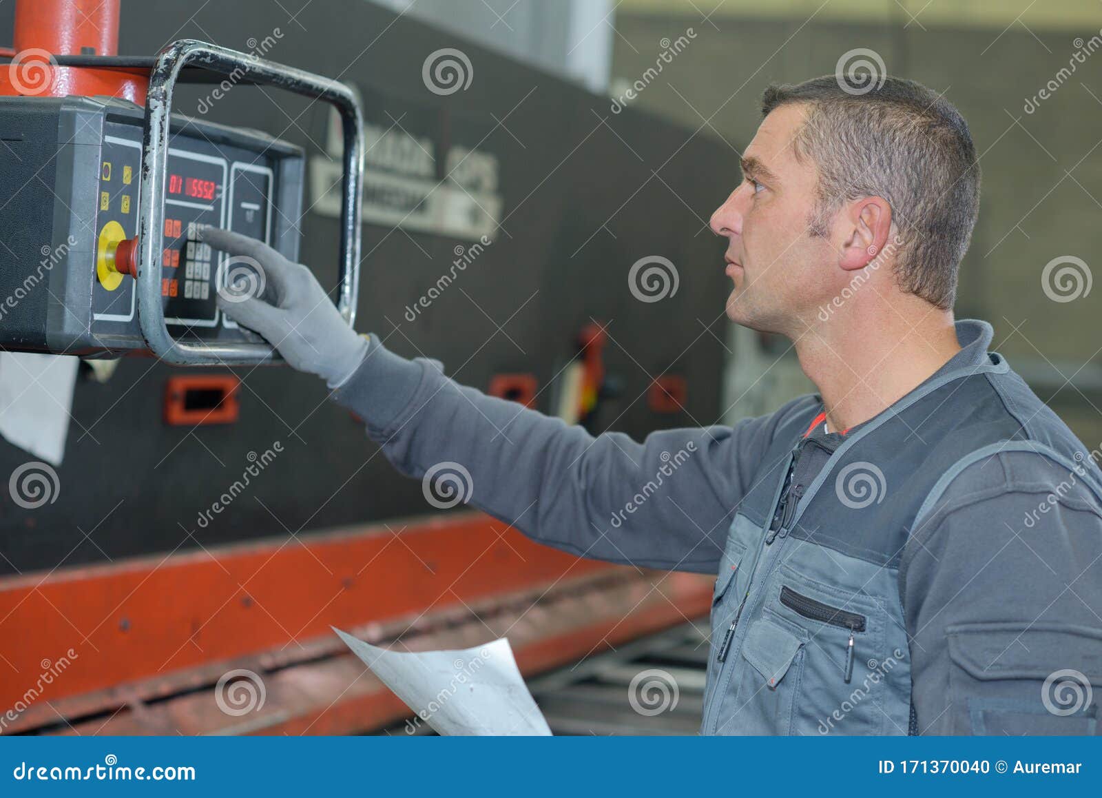 Portrait Man Operating Machine Stock Photo - Image of milling, lathe ...