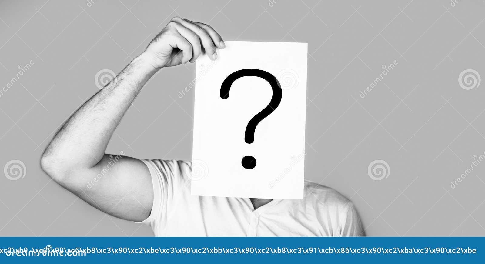 Man A Question. Doubtful Man Holding Question Mark. Question Mark ...