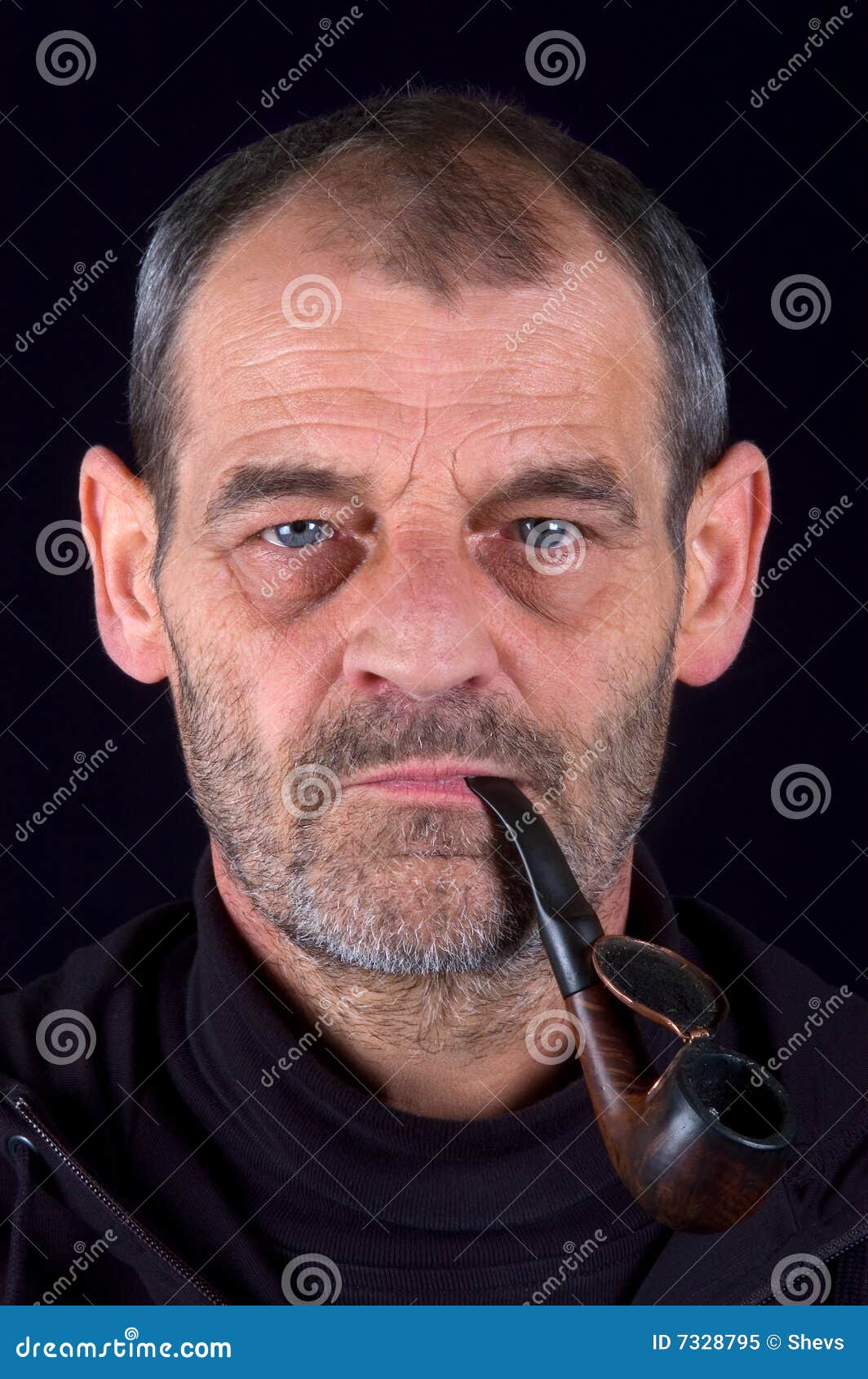 Portrait of man with pipe stock image. Image of face, pipe - 7328795