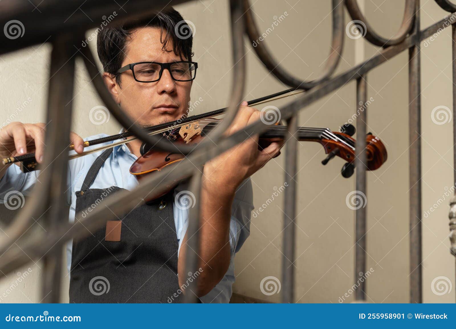 Man Playing the Violin Inside a Building Stock Image - Image of ...