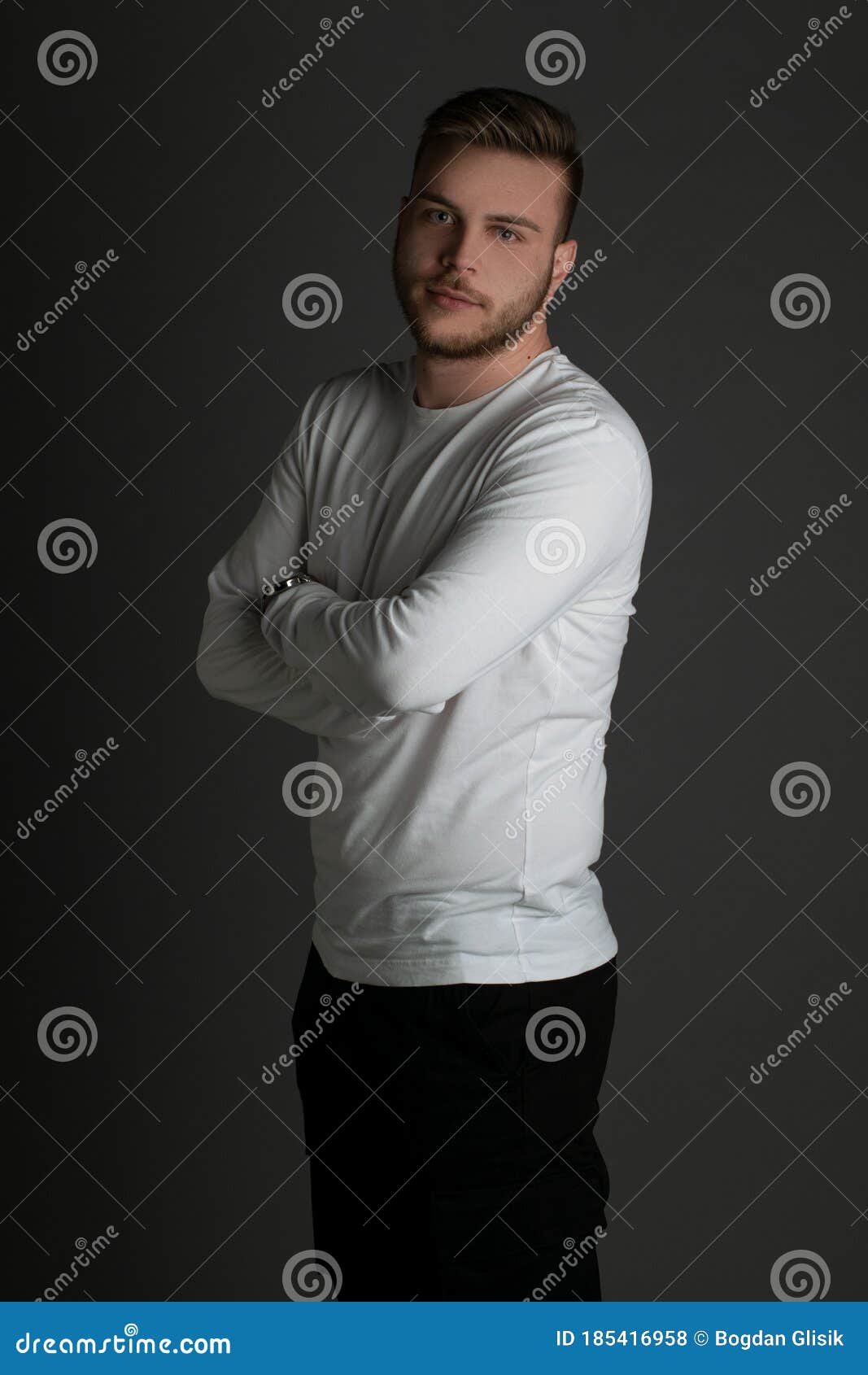 Man pising in studio. stock photo. Image of facial, beauty - 185416958