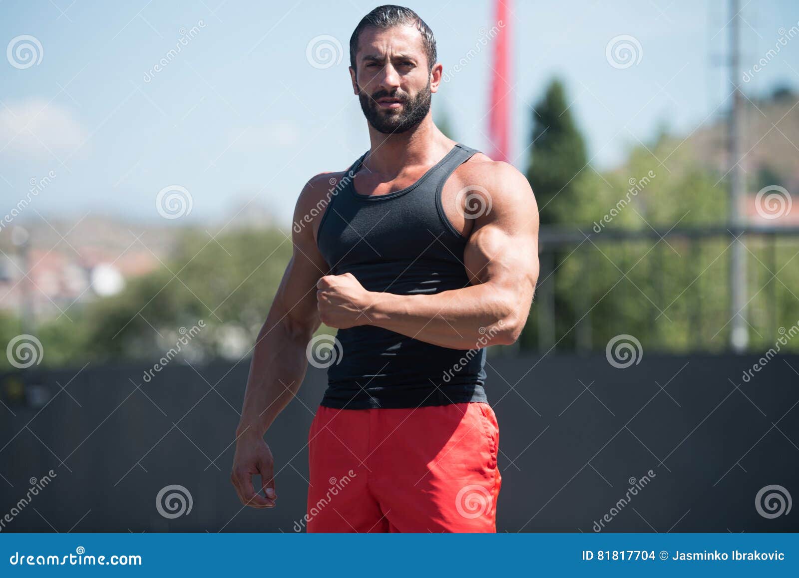 Portrait of a Man Posing Outdoors Stock Photo - Image of macho, body ...