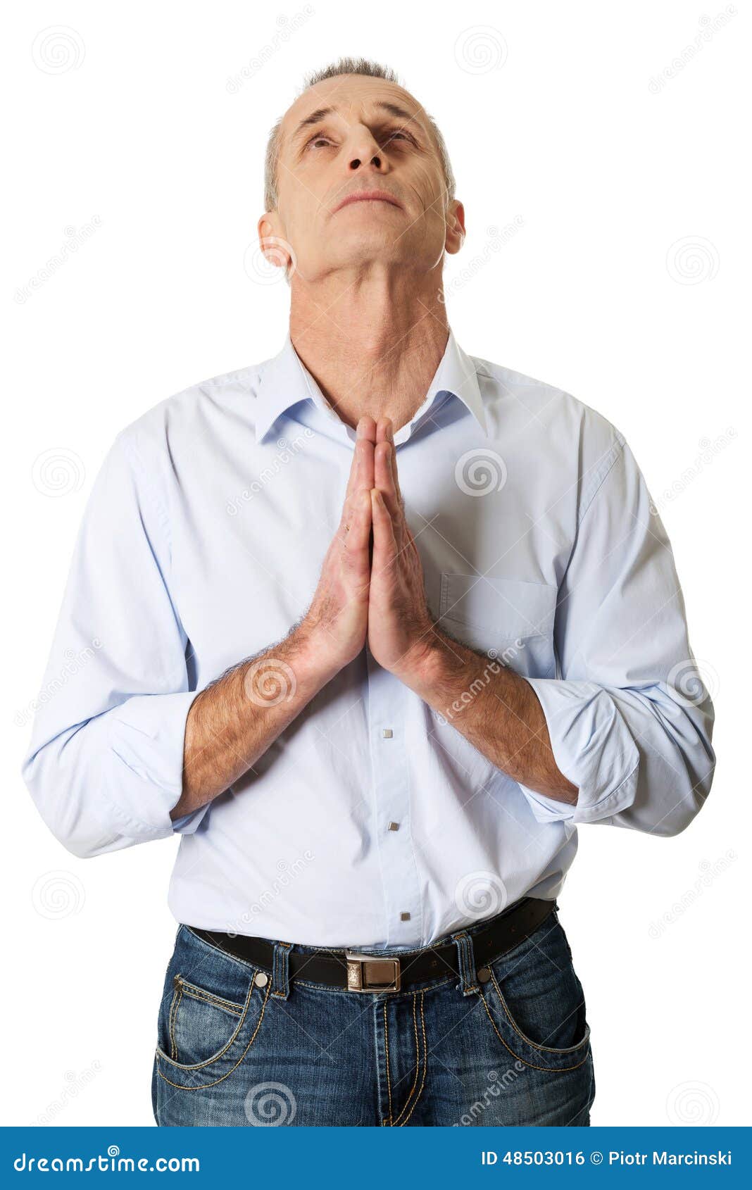 Portrait of a Man Praying To God Stock Photo - Image of faithful ...