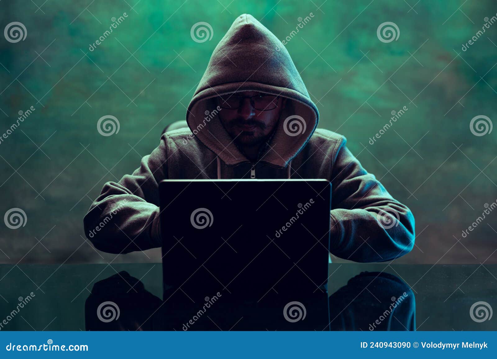 Portrait of Man, Professional Programmer, Web Hacker Breaking Security ...
