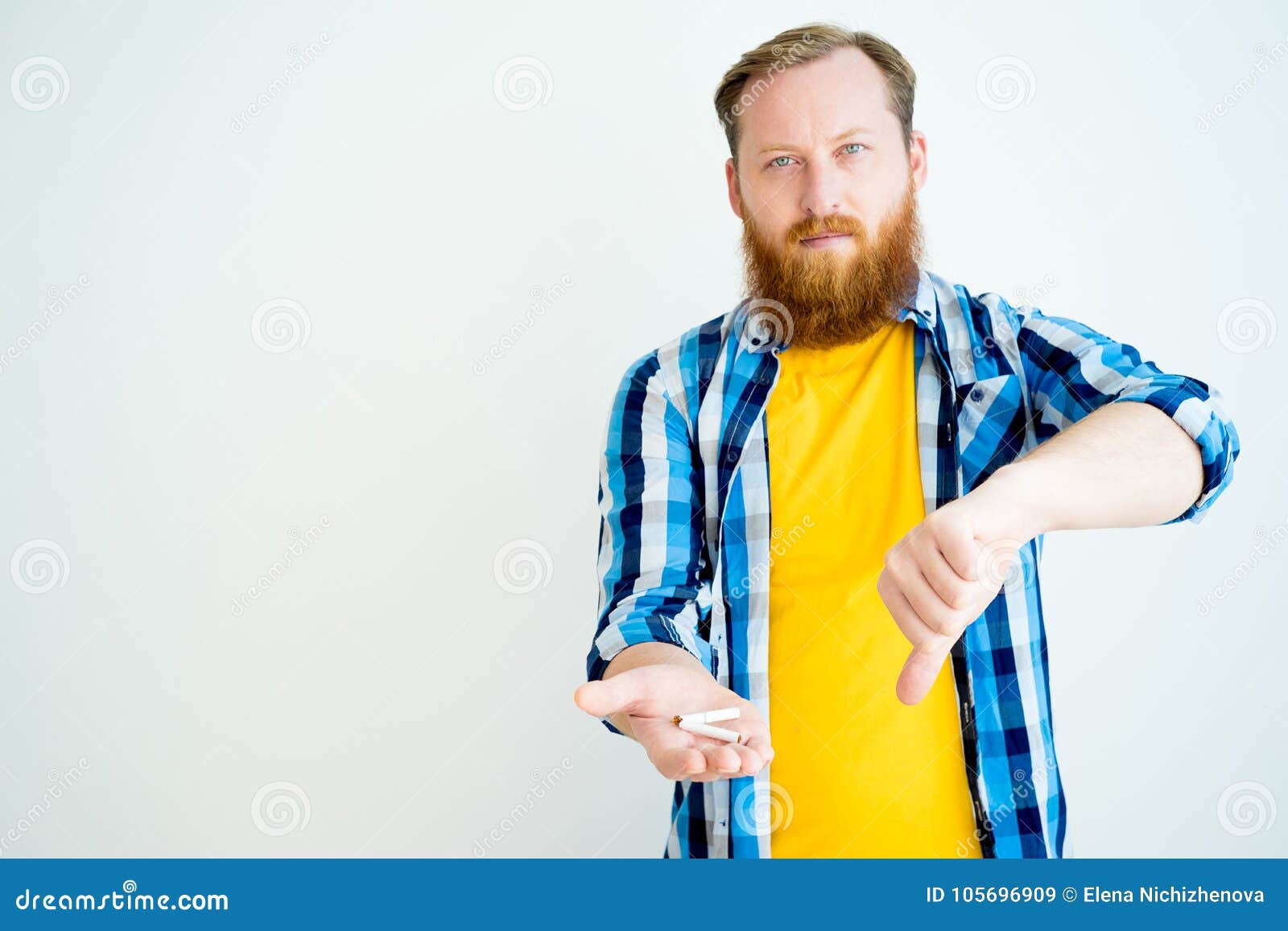 Man quitting smoking stock image. Image of copyspace - 105696909