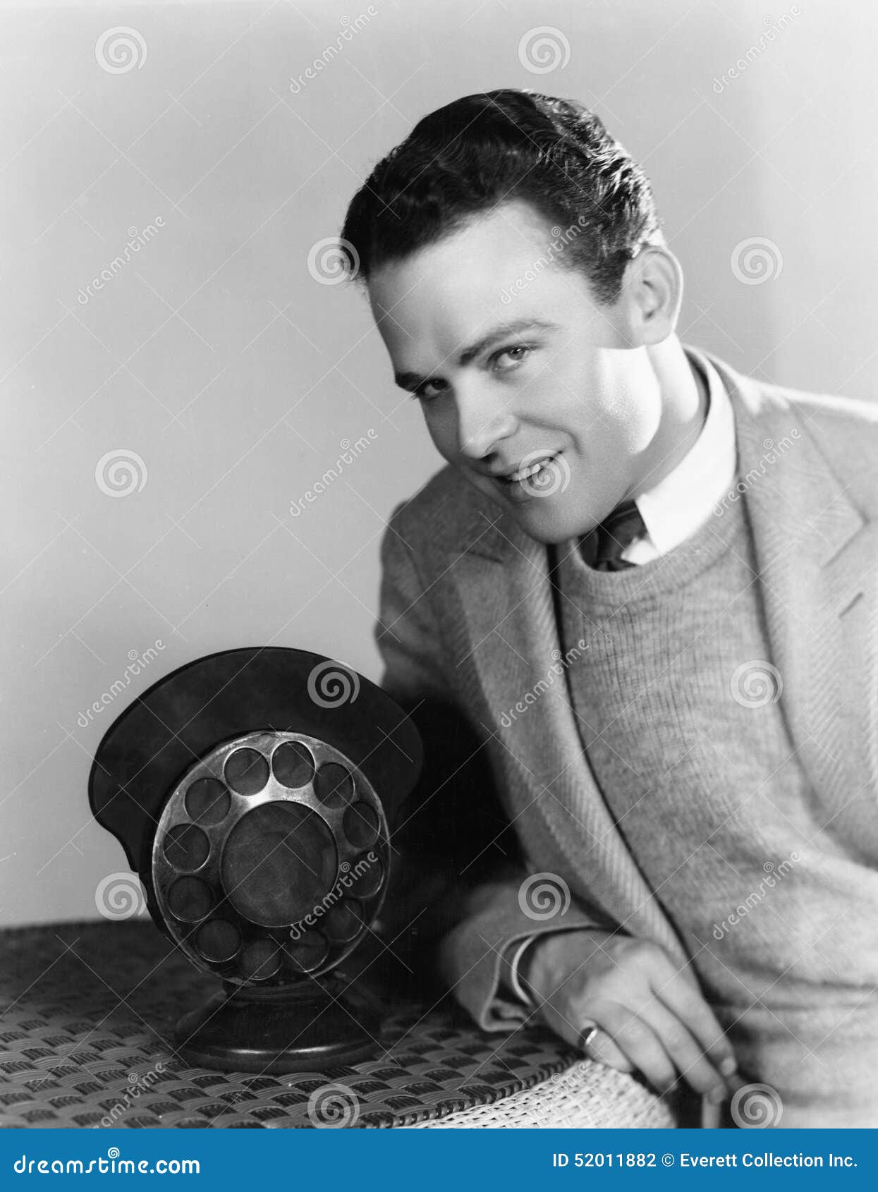 Portrait of Man with Radio Microphone Stock Photo - Image of black ...