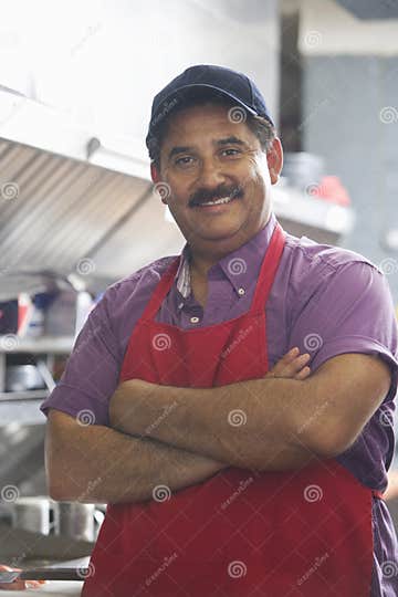 Portrait of Man in Restaurant Kitchen Stock Photo - Image of portrait ...