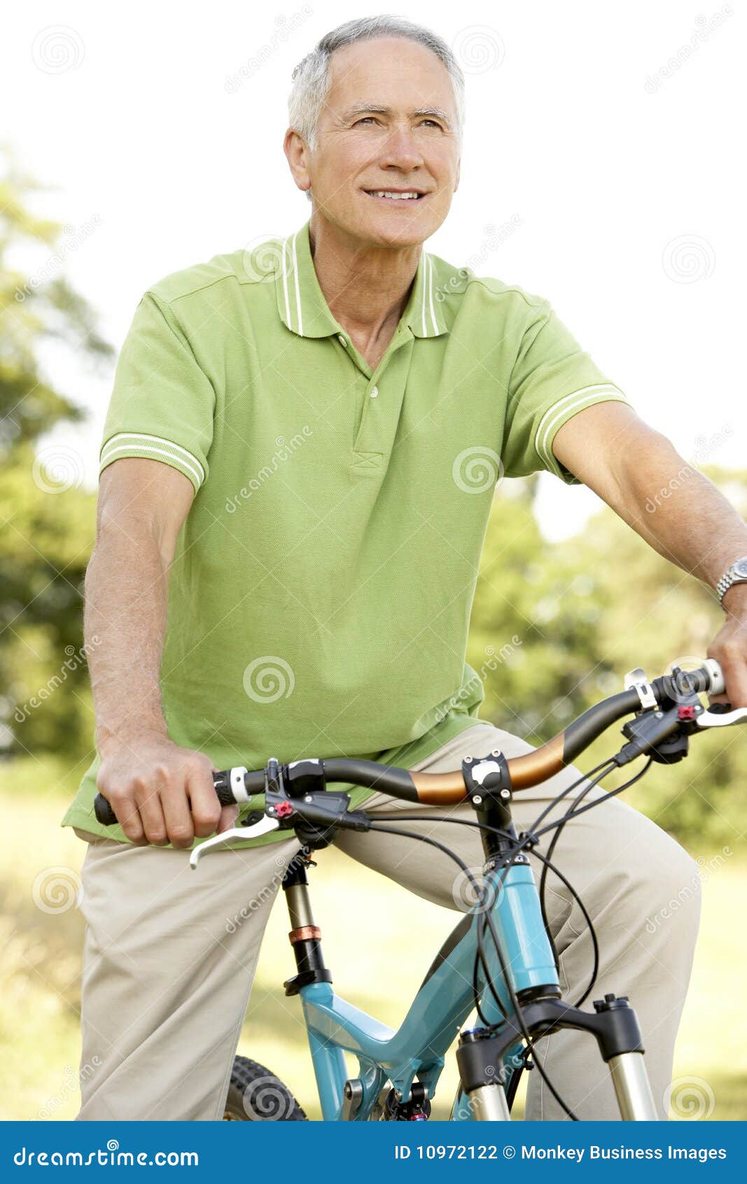 Portrait of Man Riding Cycle in Countryside Stock Photo - Image of ...