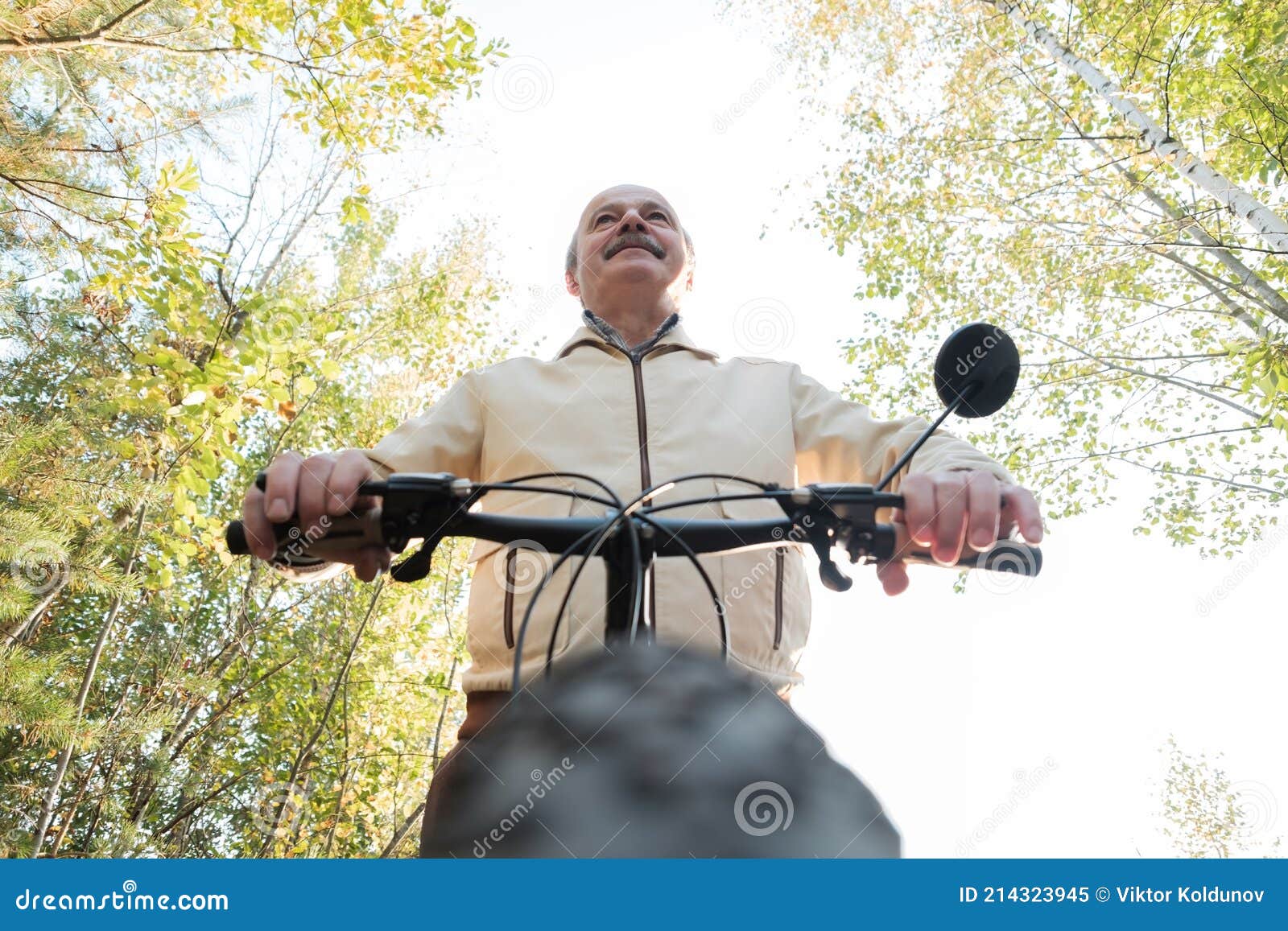 Portrait of Man Riding Cycle in Countryside Stock Image - Image of ...