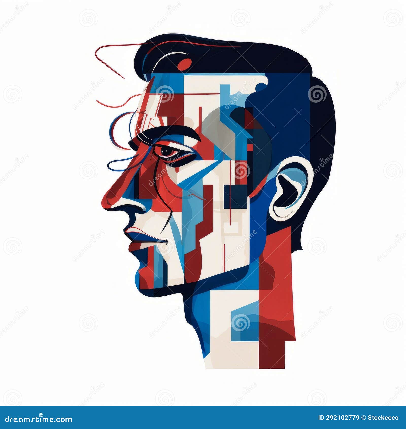 Abstract 3d Graphic Illustration of a Distinctive Man S Face Stock ...