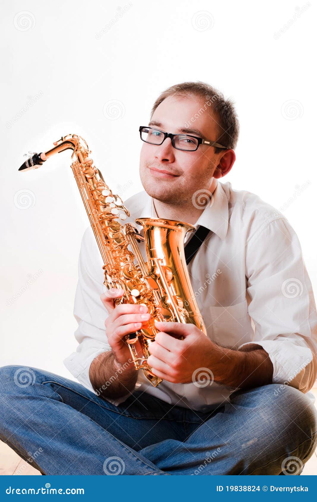 Portrait Of A Man With A Saxophone Stock Photo - Image of virtuoso ...