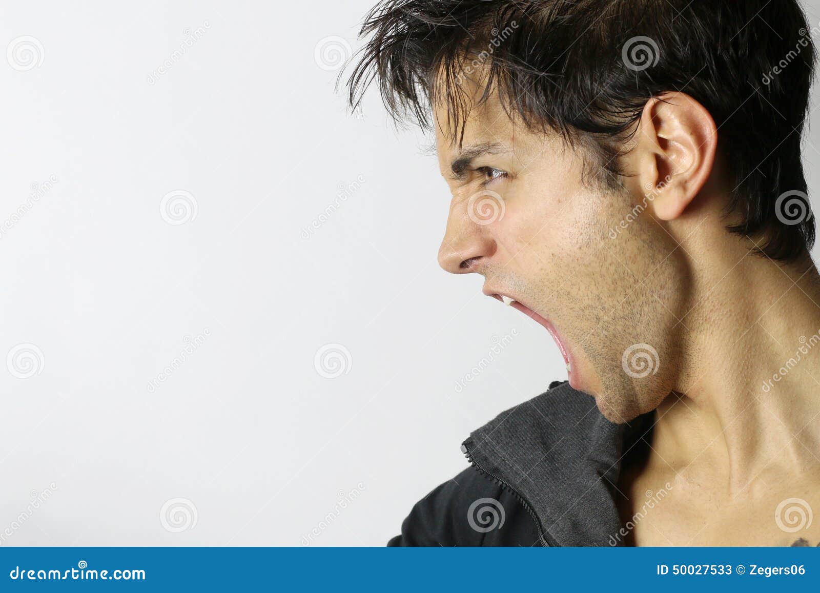 Portrait of a Man Screaming in Rage Stock Image - Image of face ...
