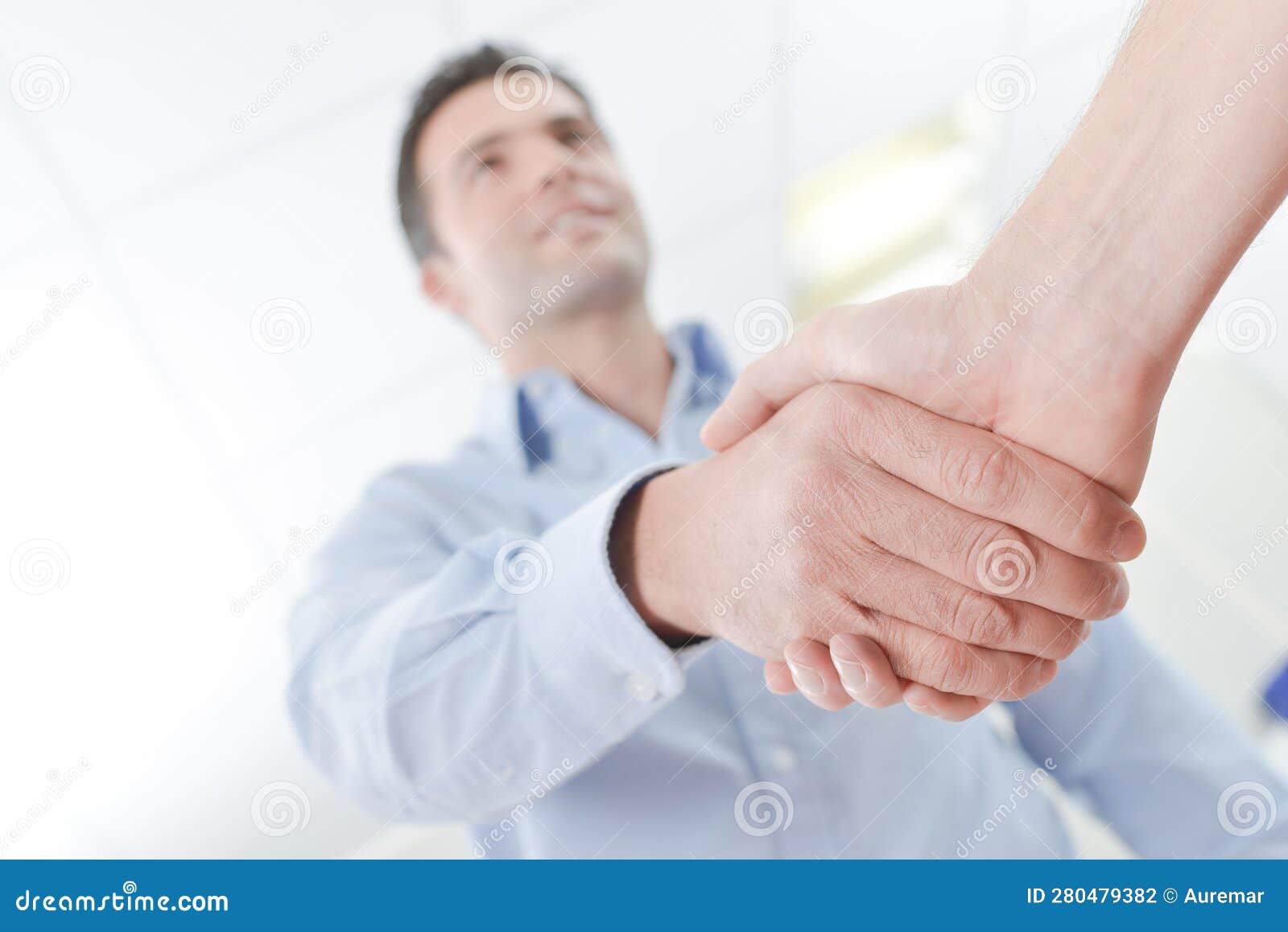 Portrait man shaking hand stock photo. Image of blurry - 280479382