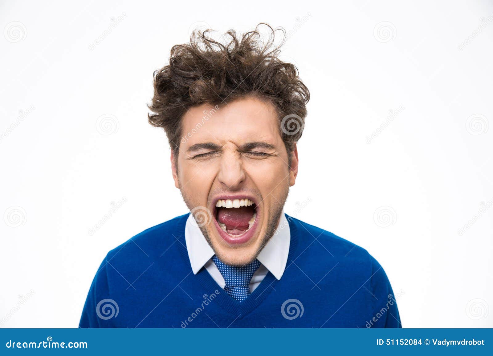 Portrait of man shouting stock photo. Image of rumor - 51152084