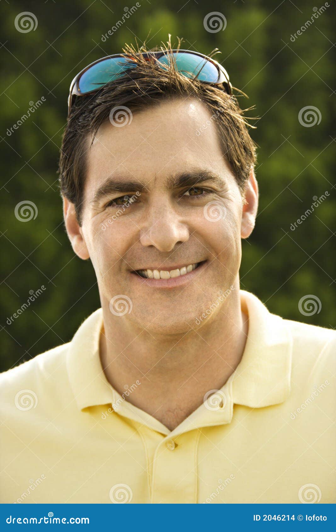 Portrait of man smiling. stock photo. Image of posed, brunette - 2046214