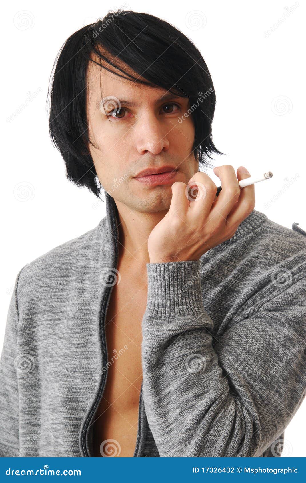 Portrait of a man smoking stock photo. Image of stylish - 17326432