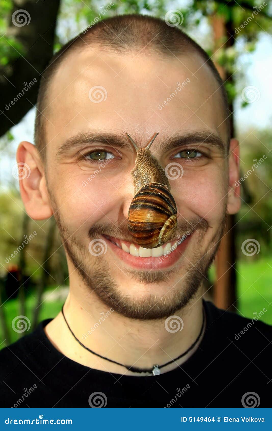 Portrait of the Man with a Snail Stock Photo - Image of slug, actor ...