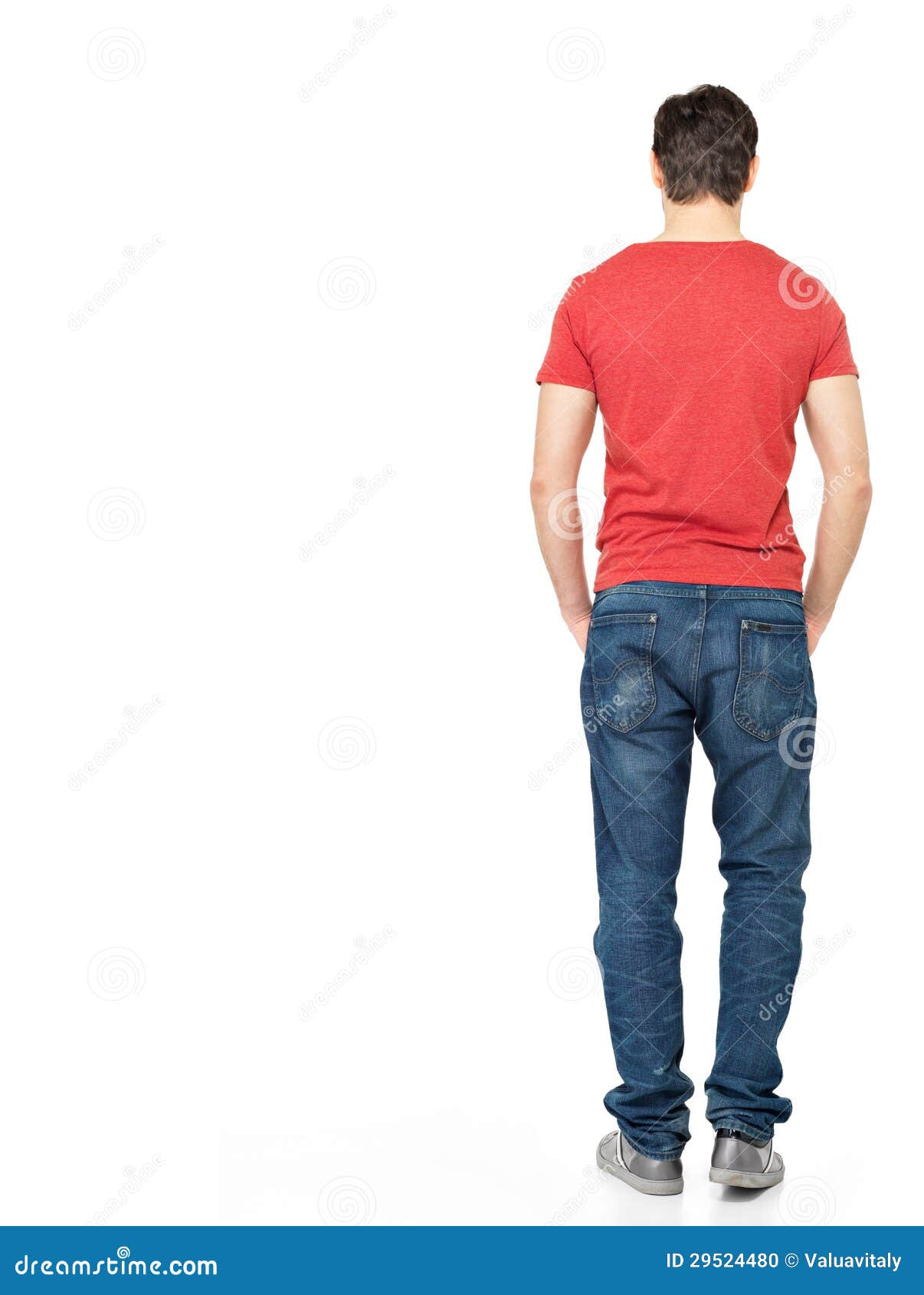 Portrait of Man Standing Back in Casuals Stock Photo - Image of ...