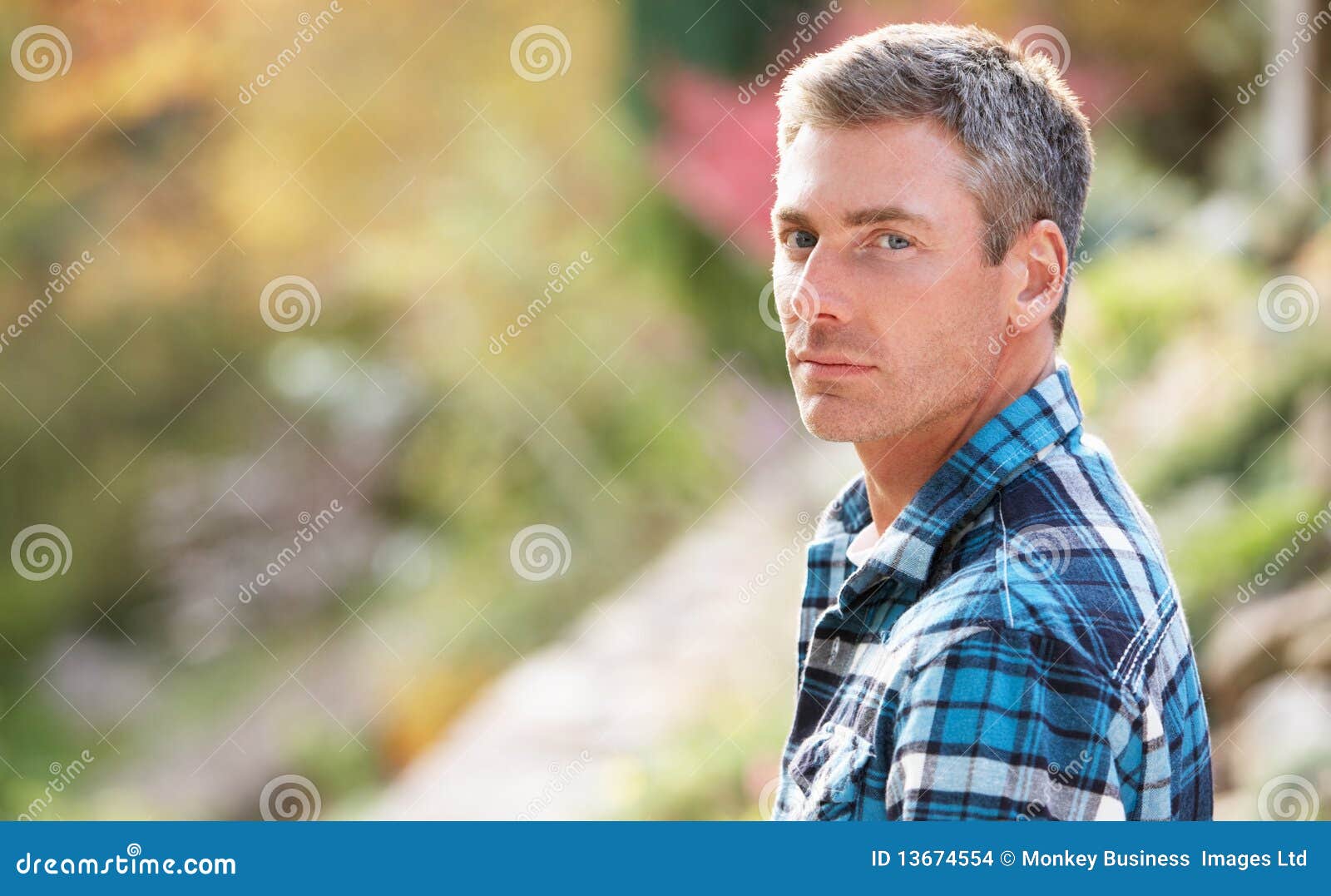 Portrait of Man Standing Outside in Autumn Stock Photo - Image of ...