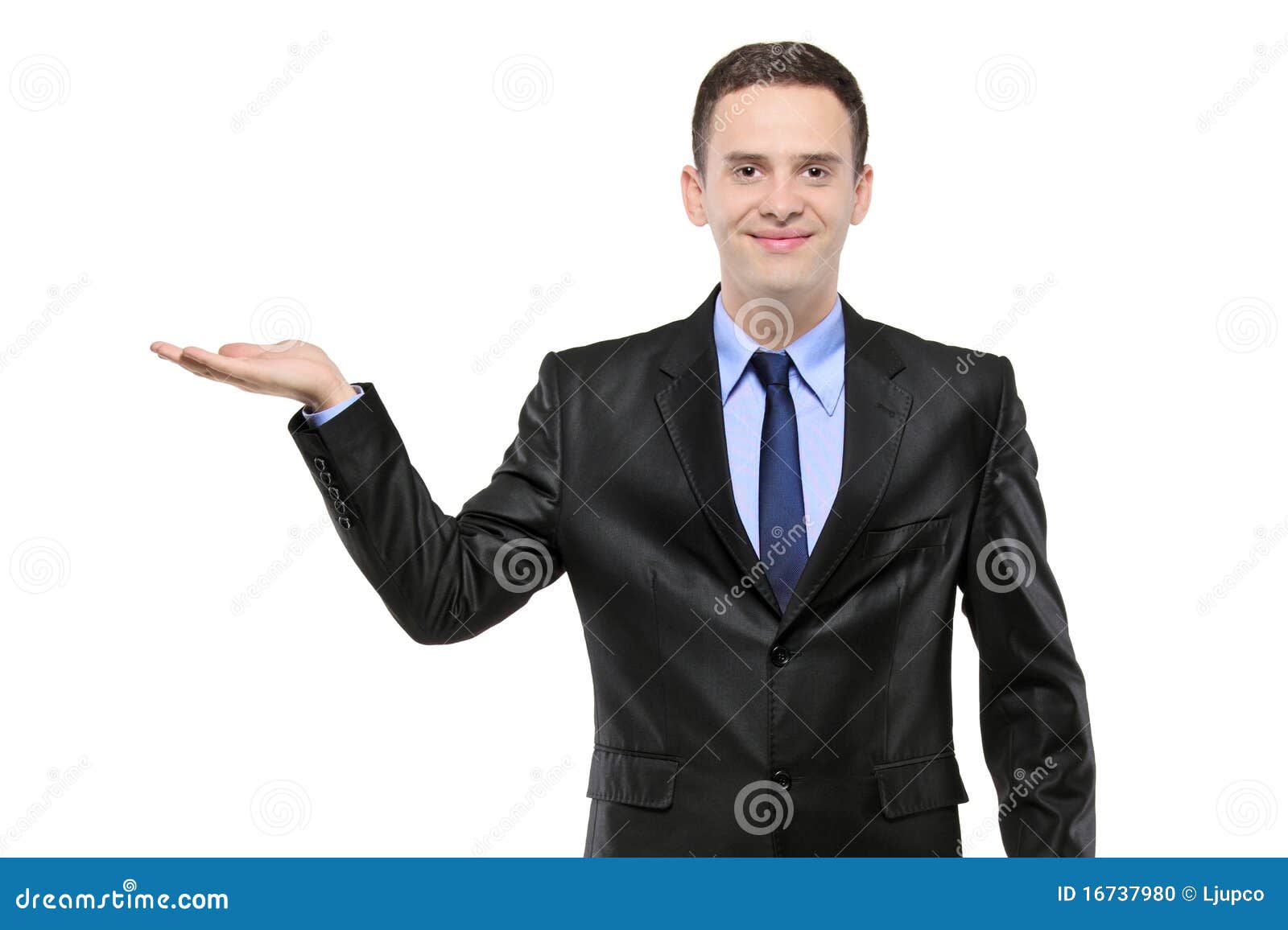 Portrait of a Man in a Suit with Right Hand Lifted Stock Photo - Image ...