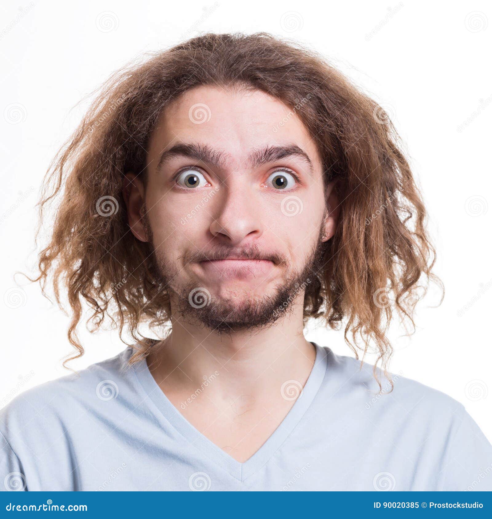 Portrait of Man with Surprised Facial Expression Stock Image - Image of ...