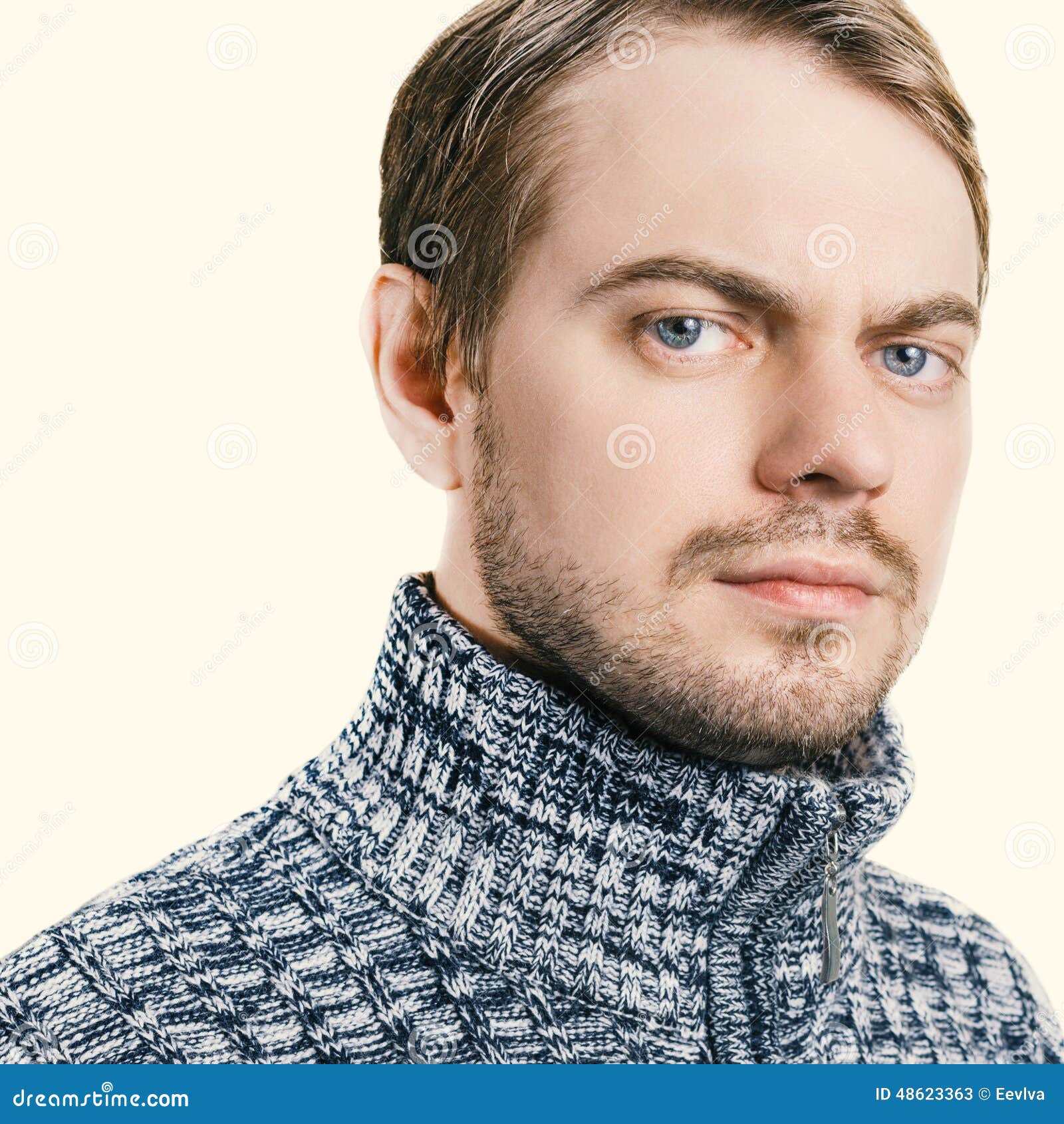 Portrait of a Man in Sweater. Stock Image - Image of retro, color: 48623363