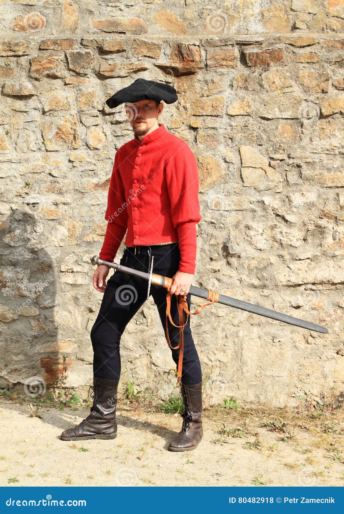 Portrait of man with sword editorial stock photo. Image of knight ...