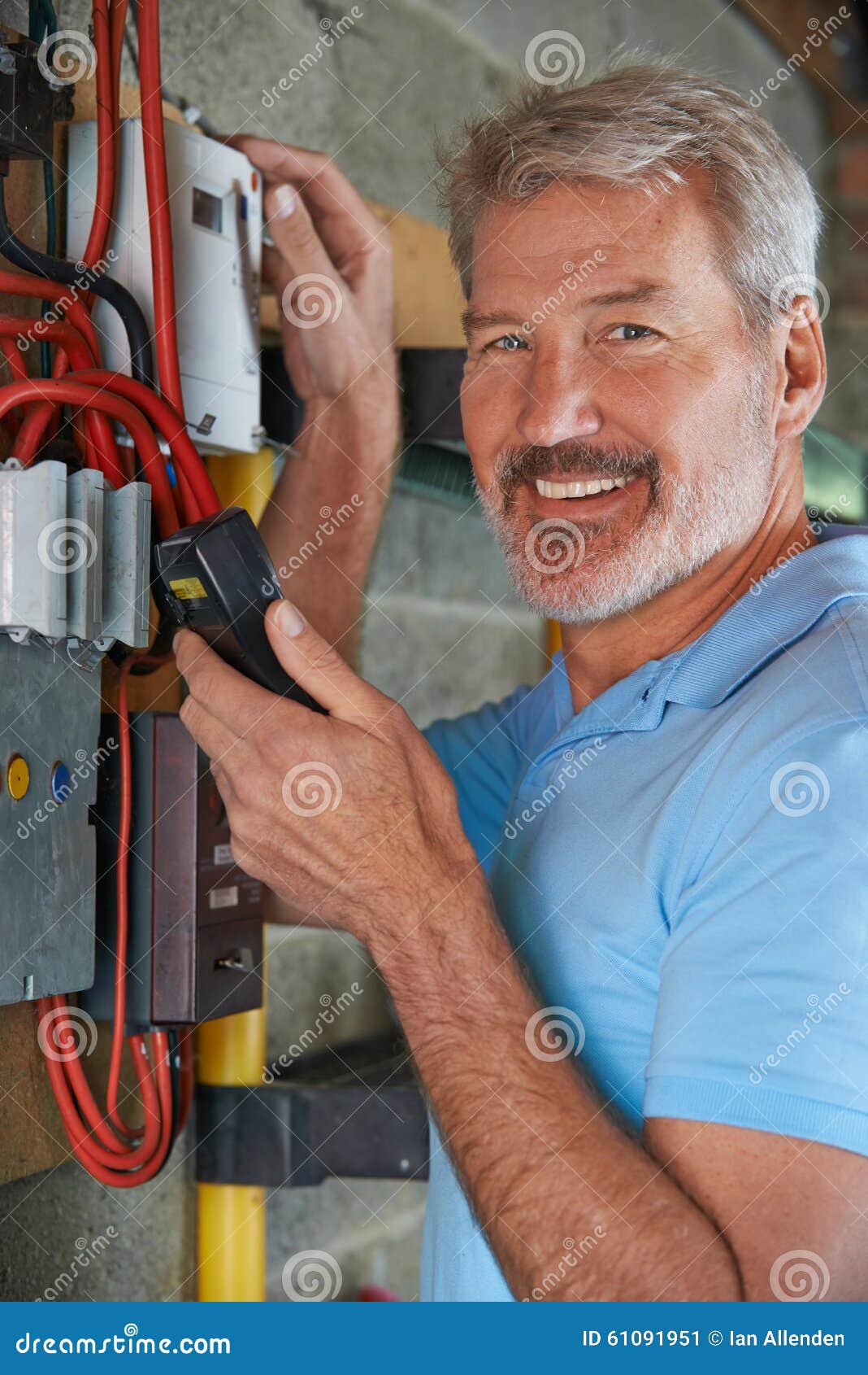 Portrait of Man Taking Electricity Meter Reading Stock Image - Image of ...