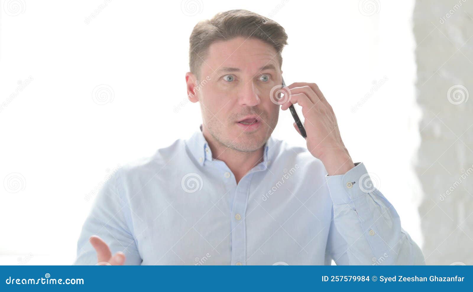 Portrait of Man Talking Angrily on Smartphone Stock Photo - Image of ...