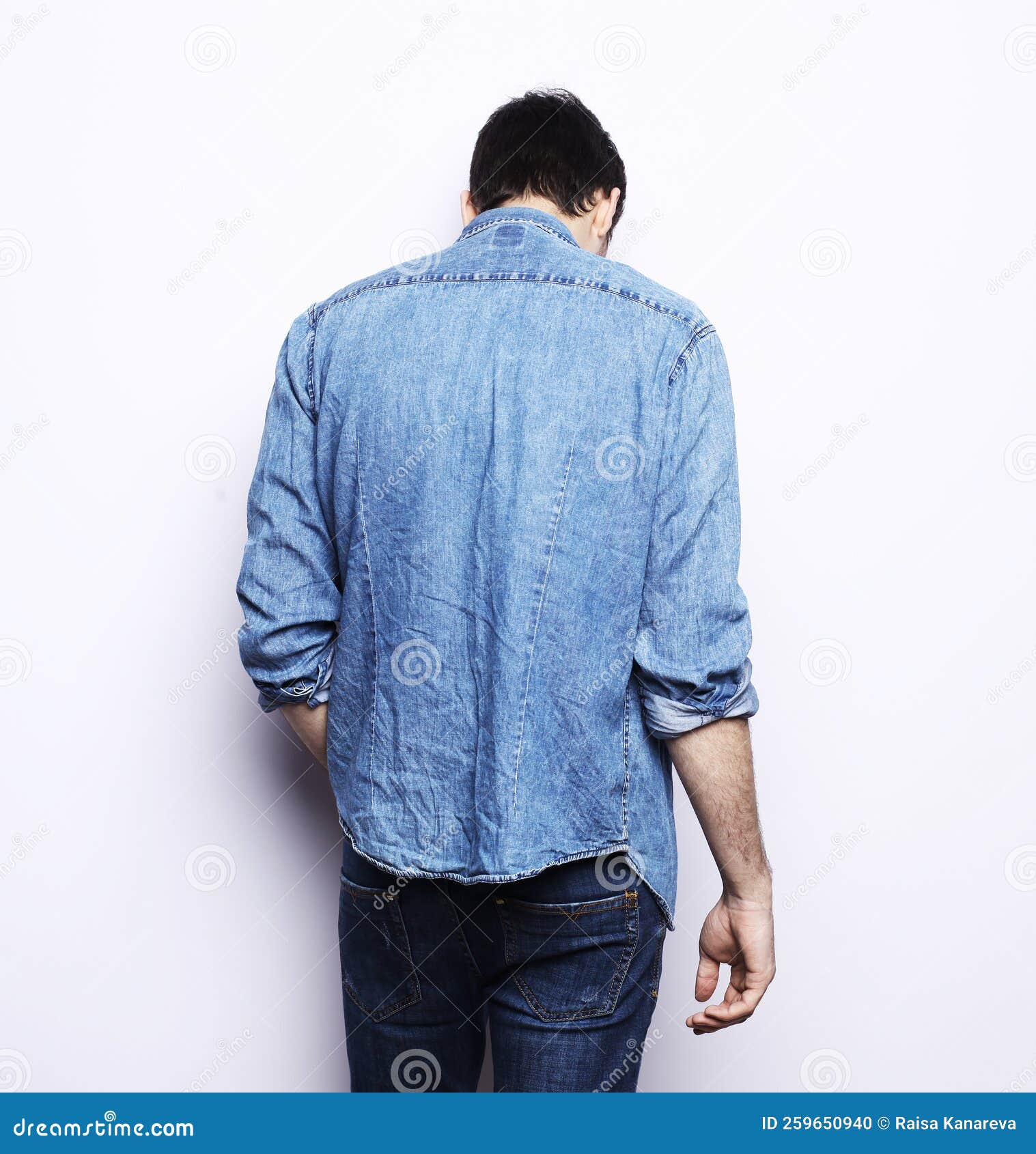 Portrait of a Man Turned Away, Despair and Sadness. Stock Photo - Image ...