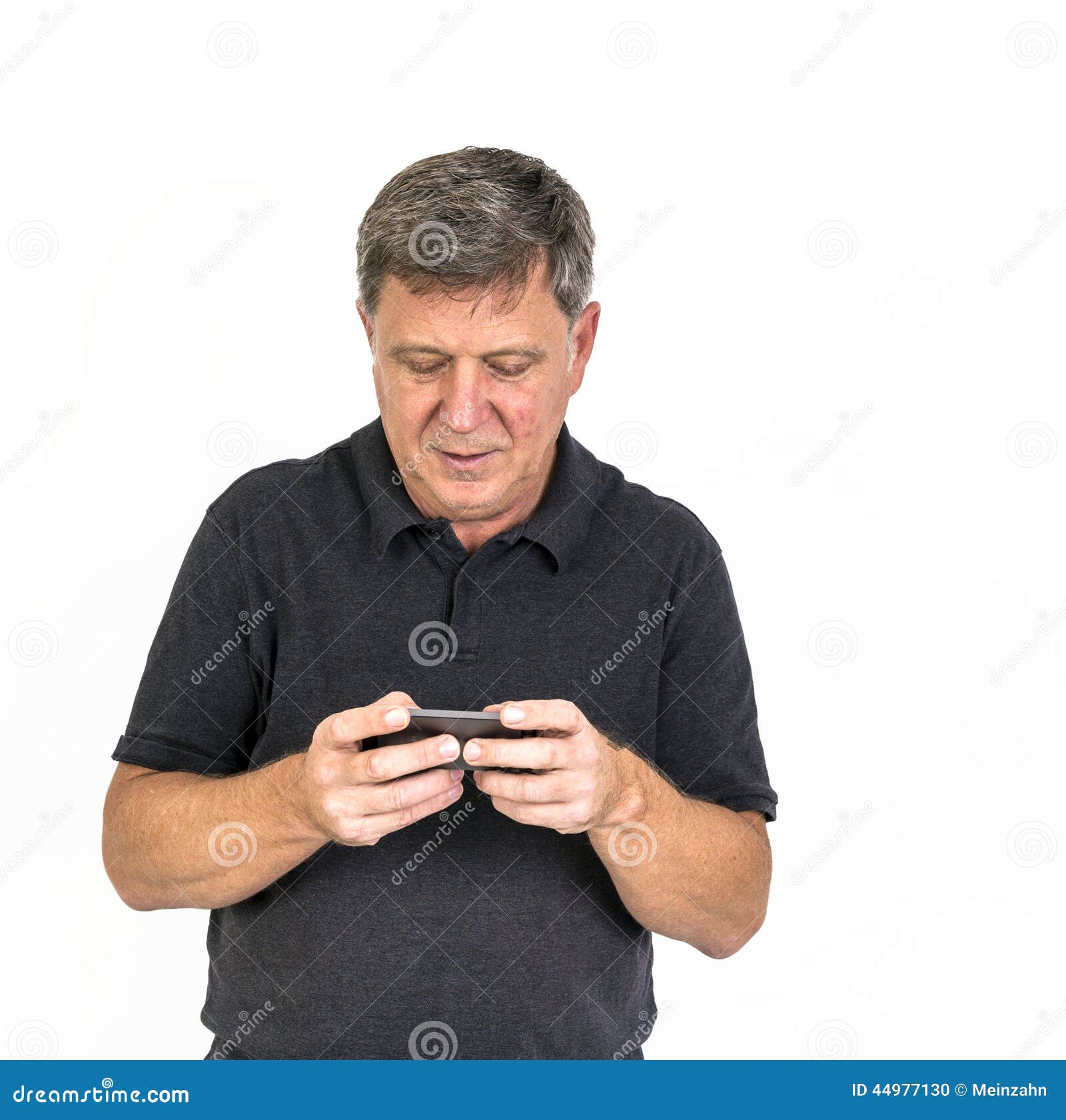 Portrait of Man Using on Cell Phone Stock Photo - Image of listening ...