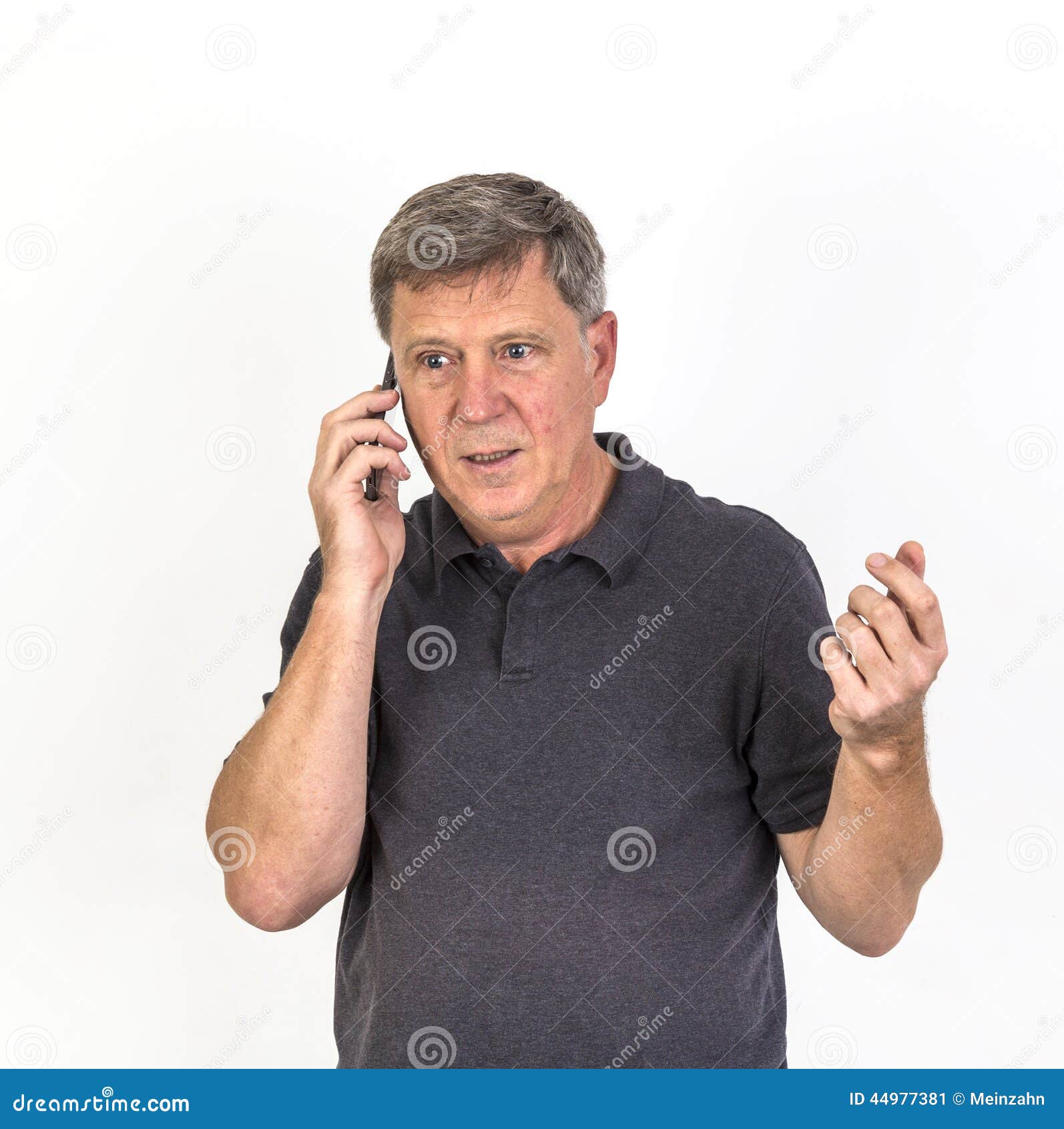 Portrait of Man Using on Cell Phone Stock Image - Image of cellular ...