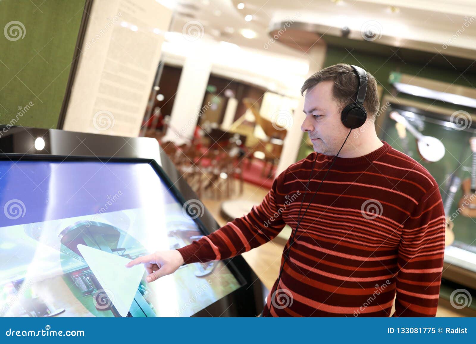 Man using touch screen stock image. Image of finger - 133081775
