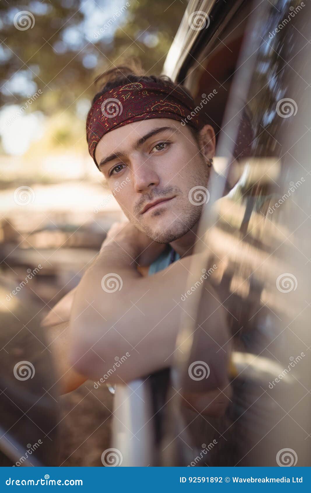 Portrait of man in van stock photo. Image of shoulders - 92591892