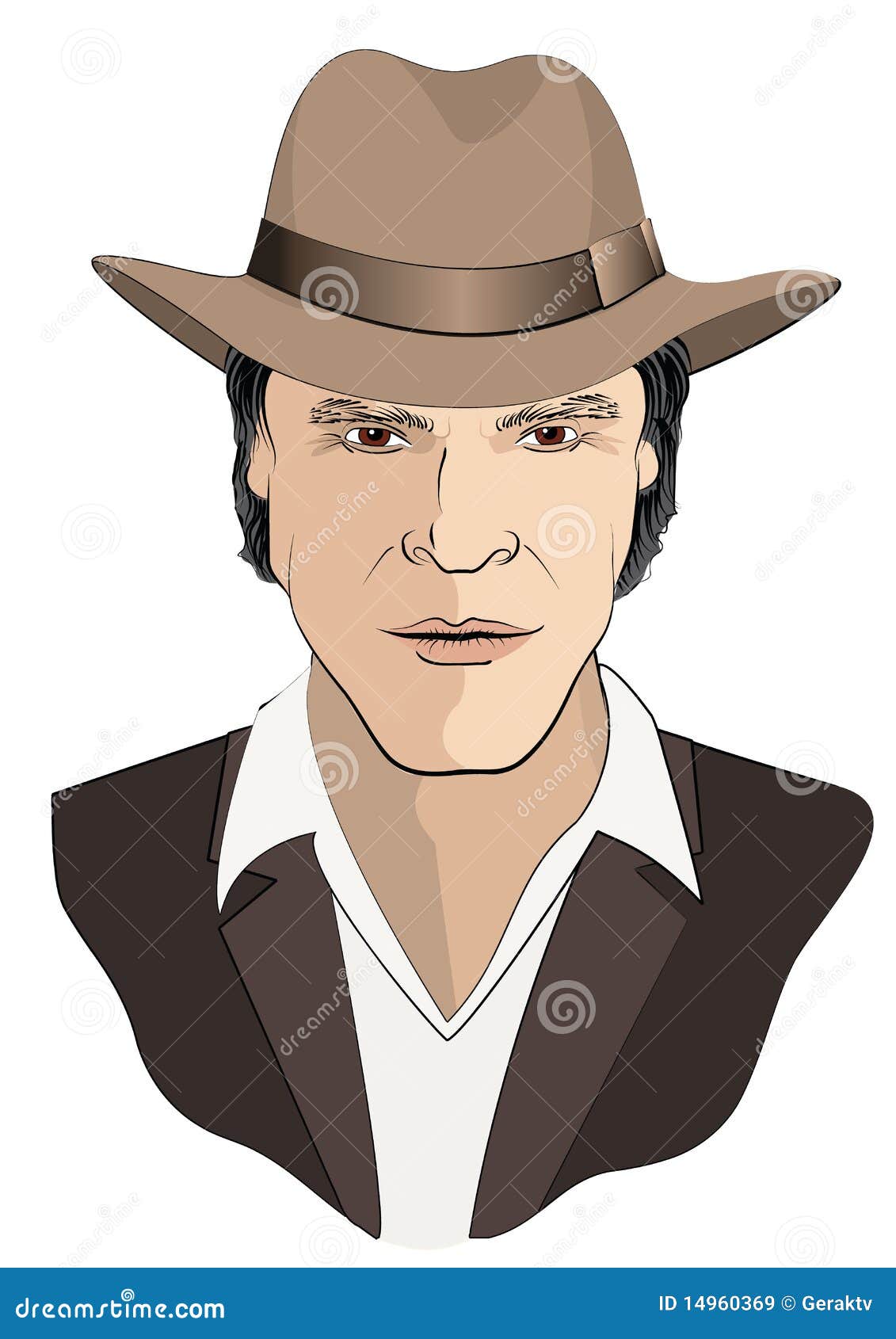 Portrait of man.Vector stock vector. Illustration of painting - 14960369