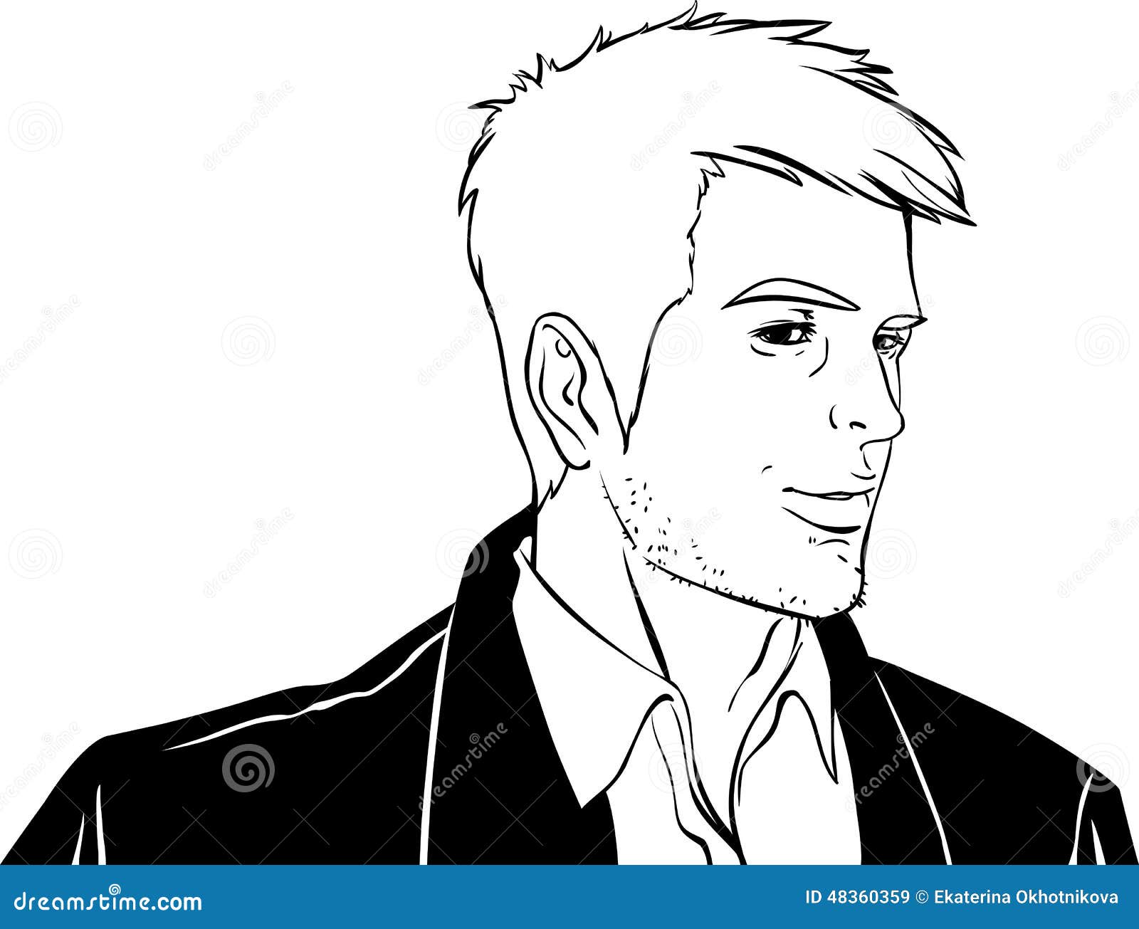Portrait of a Man. stock vector. Illustration of city - 48360359