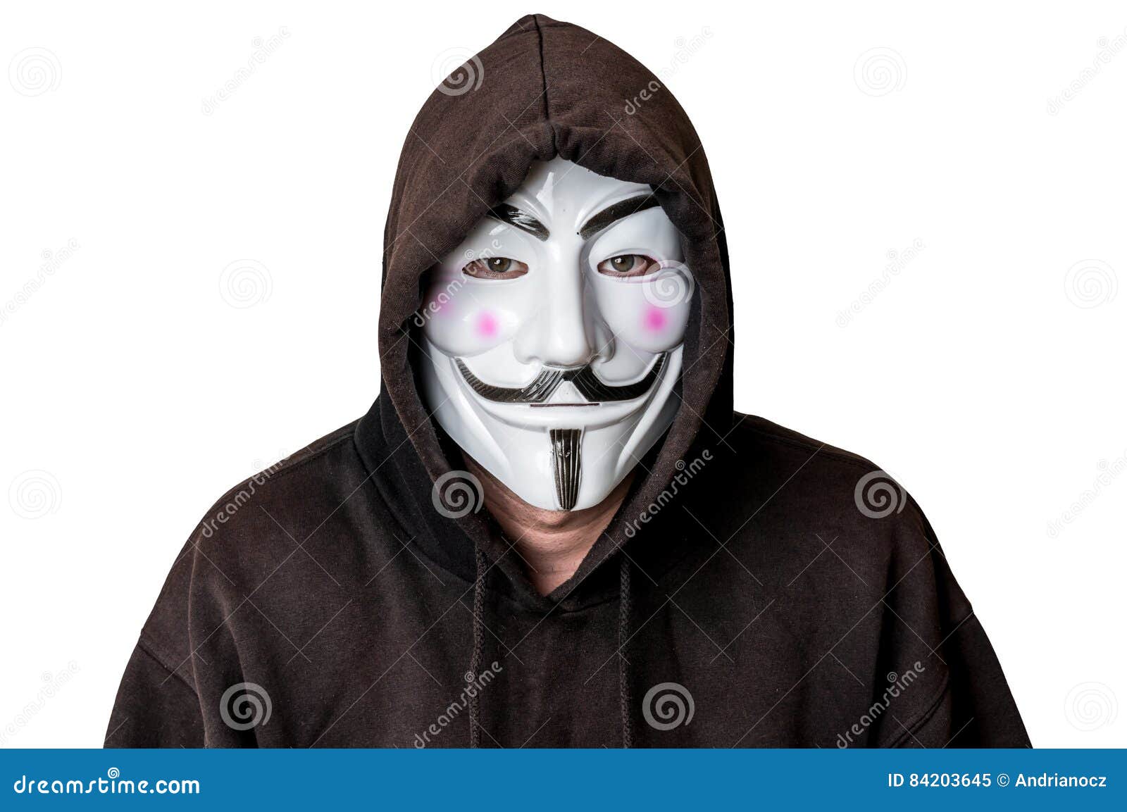 Portrait of Man with Vendetta Mask Isolated on White Editorial Image ...